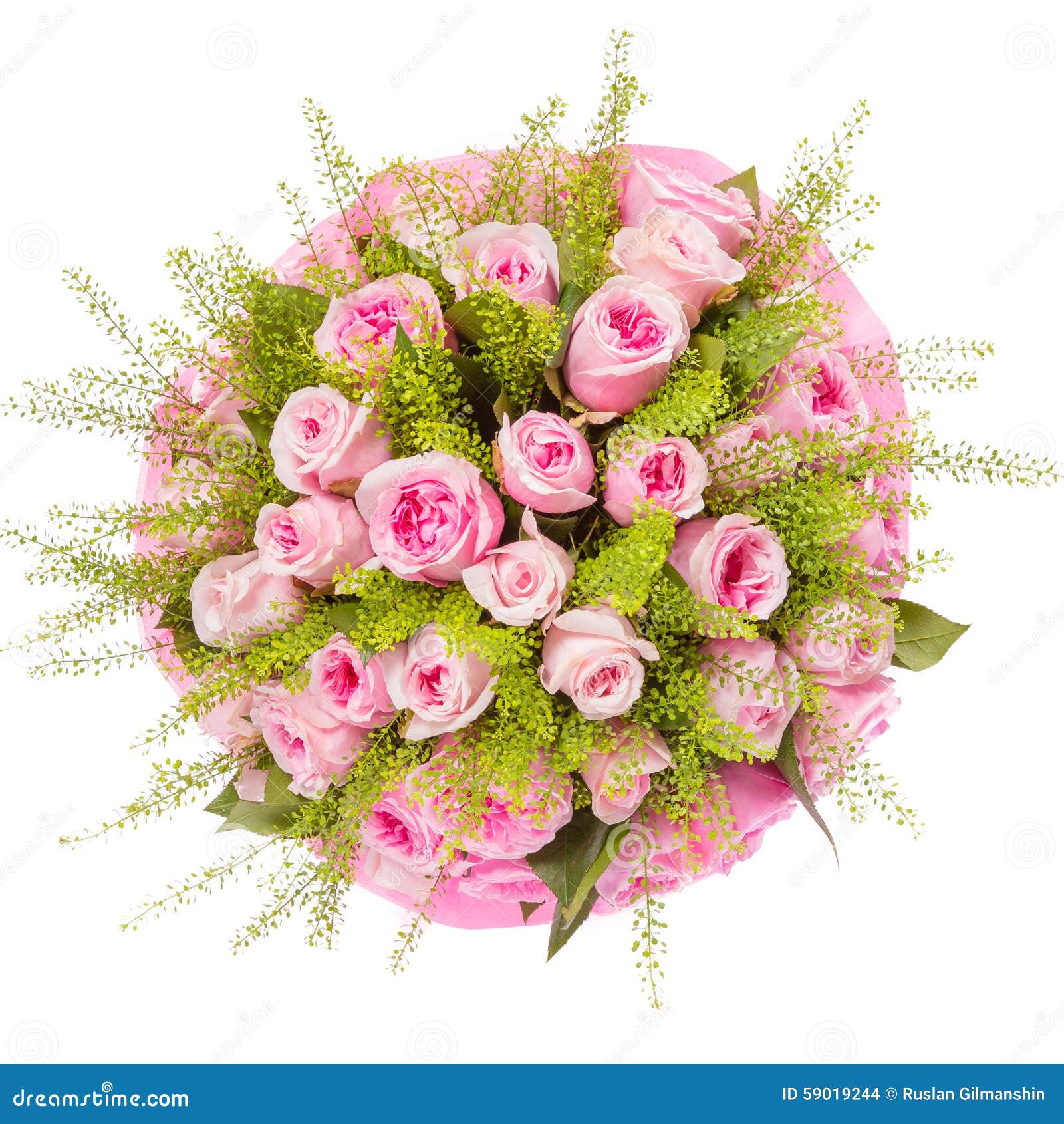 Bouquet of Flowers Top View Isolated on White Stock Photo - Image of ...