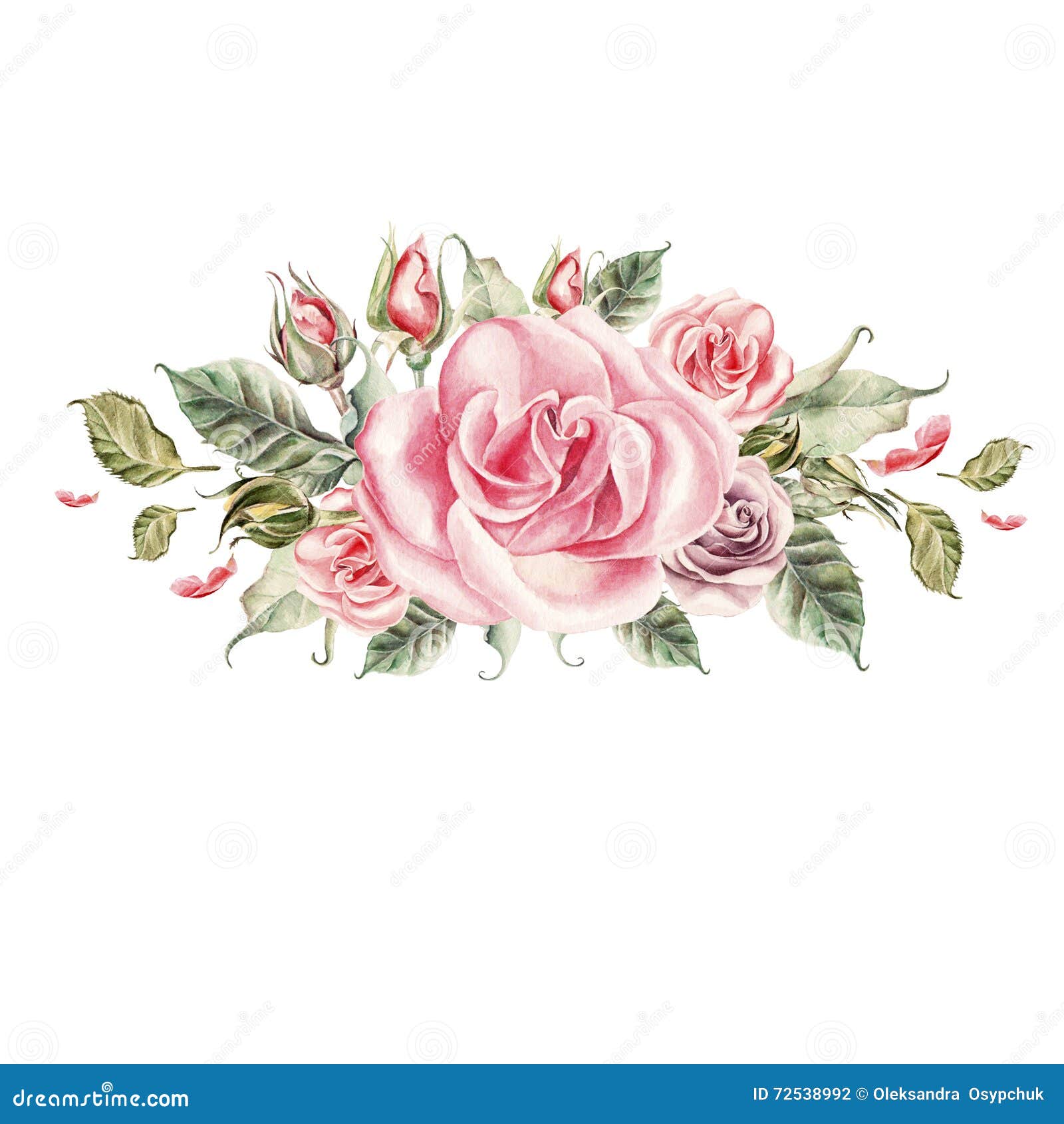 Bouquet of Flowers. Watercolor Stock Illustration - Illustration of ...