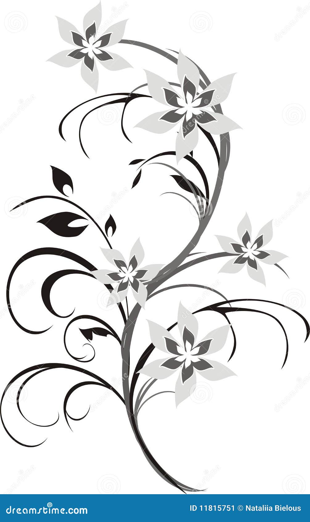 Bouquet. Fragment of Floral Ornament Stock Vector - Illustration of ...