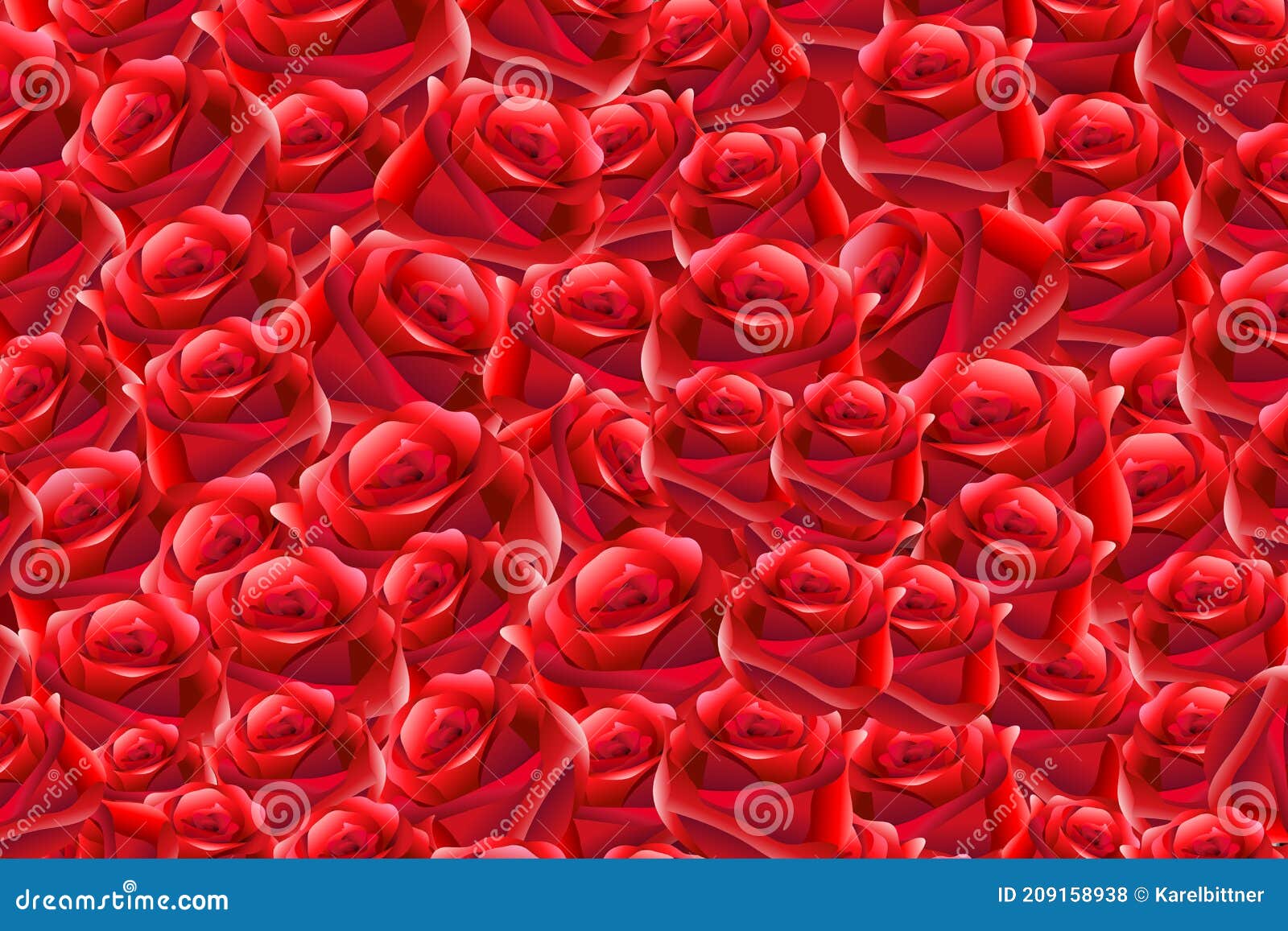 Bouquet of Fresh Roses Flower Bright Background Stock Illustration ...