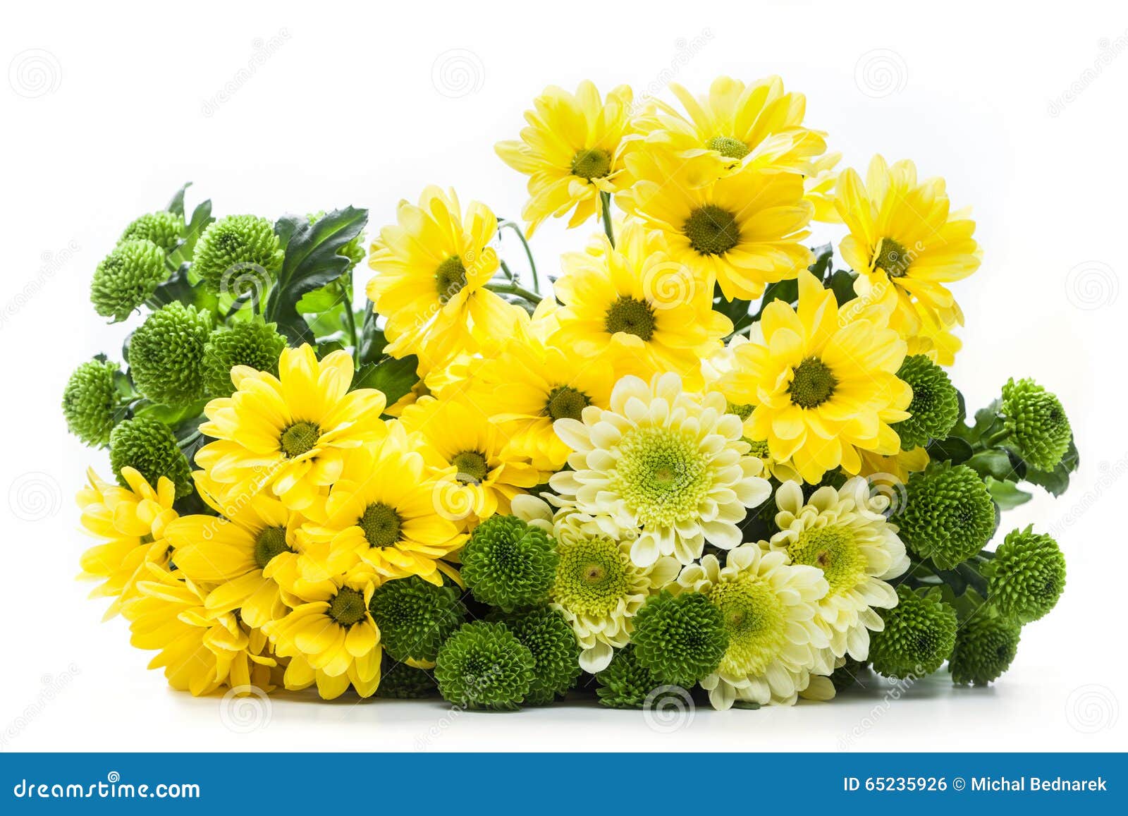 Bouquet of Fresh Spring Flowers Isolated on White. Stock Photo - Image ...