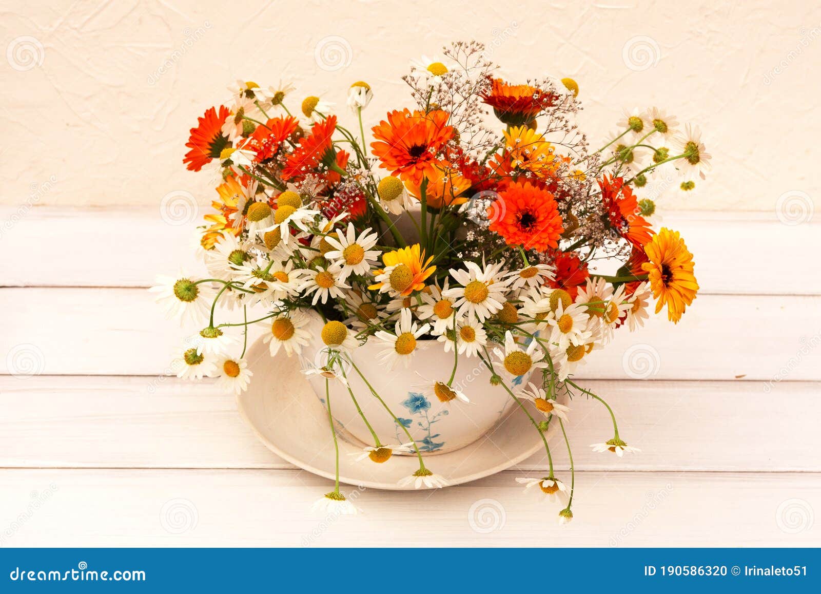 A Bouquet of Garden Flowers in a Vase. Flower Composition Stock Photo ...