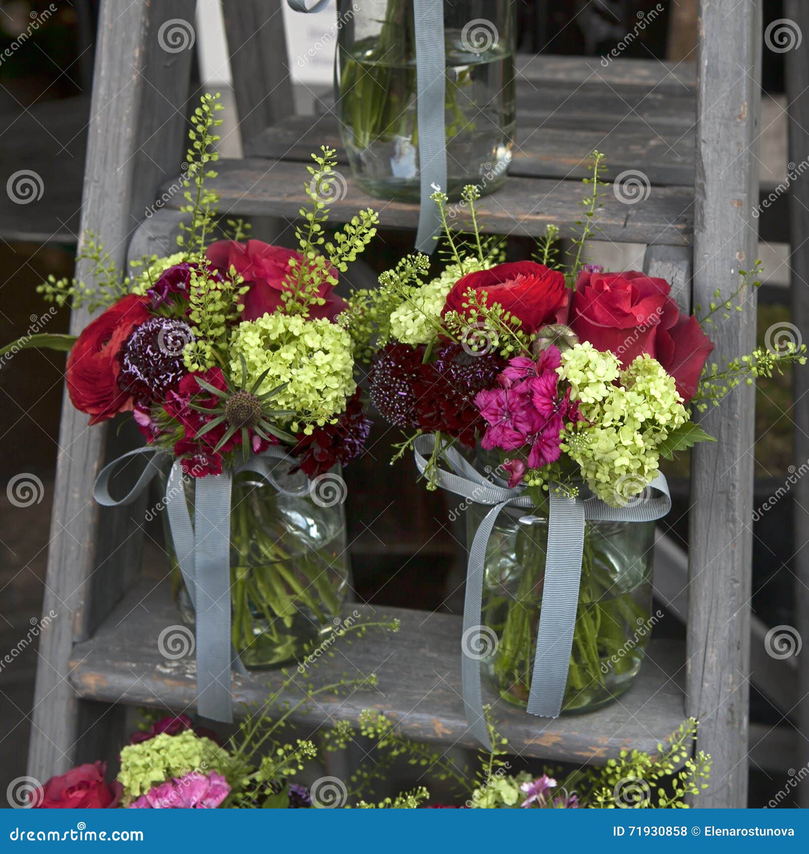 Bouquet of Hydrangea, Carnations and Hydrangeas Stock Photo - Image of ...