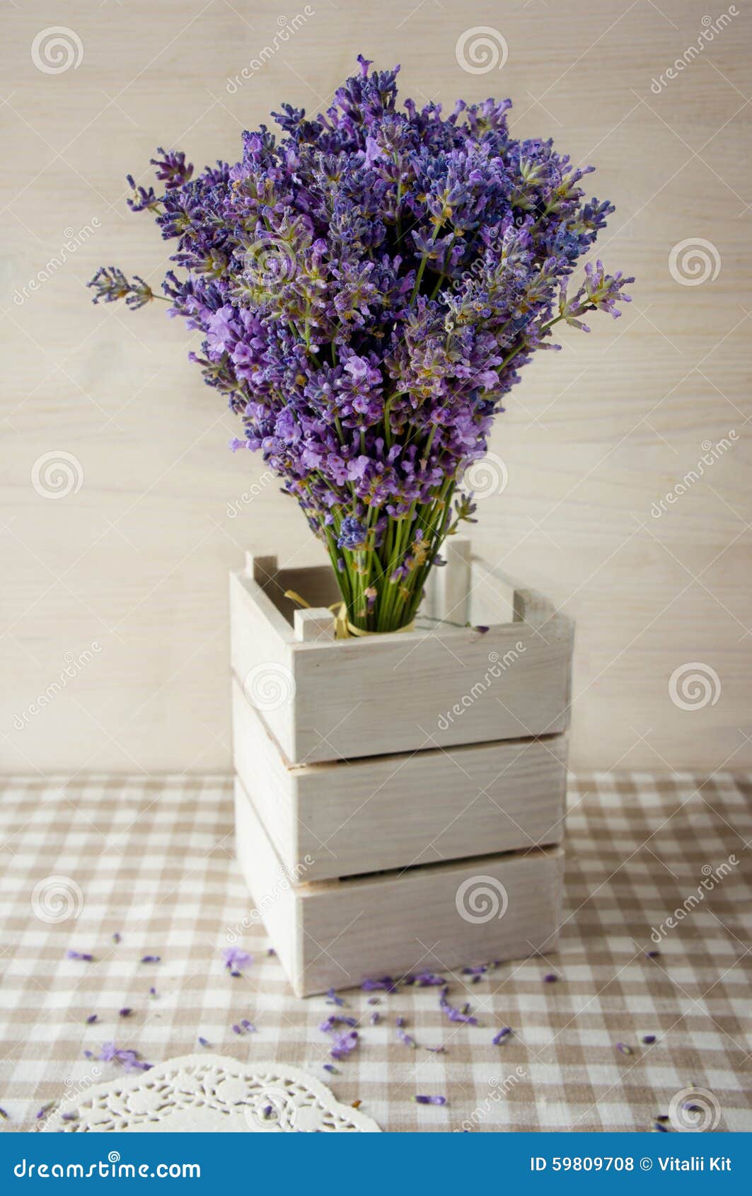 Bouquet Lavender Flowers in a Vase on the Table Stock Photo - Image of ...