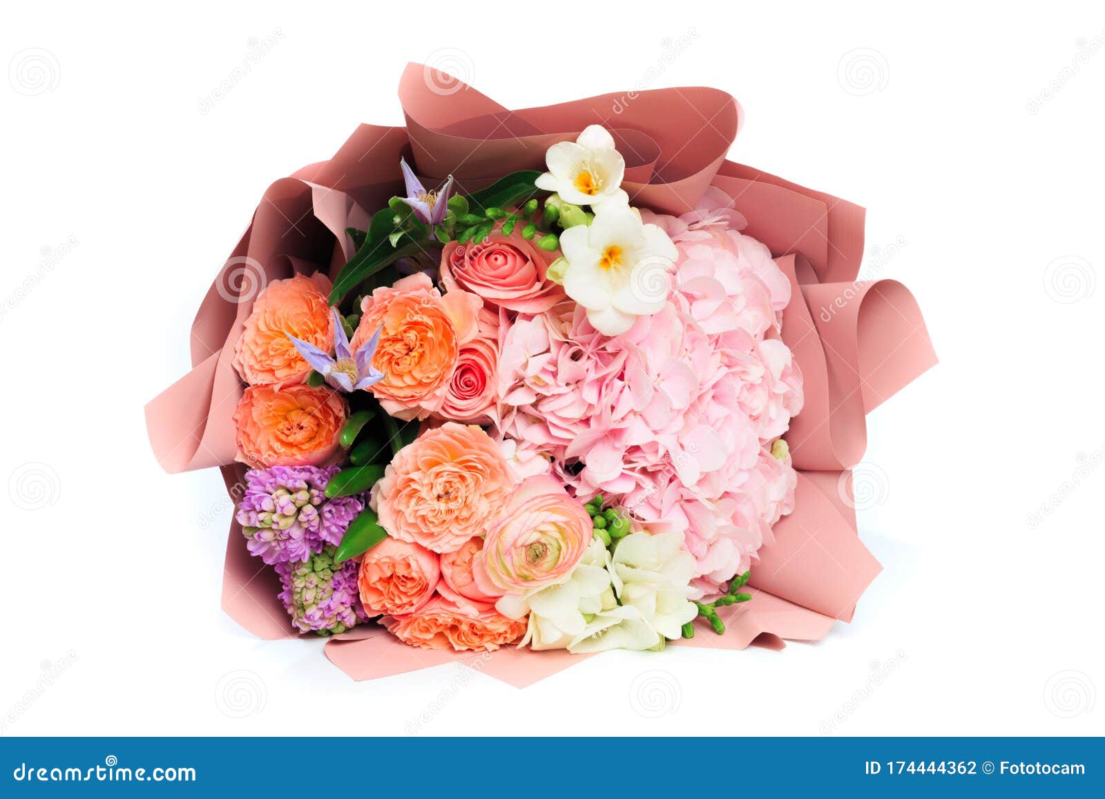 Bouquet of Mixed Spring Flowers Isolated on White Background - Image ...