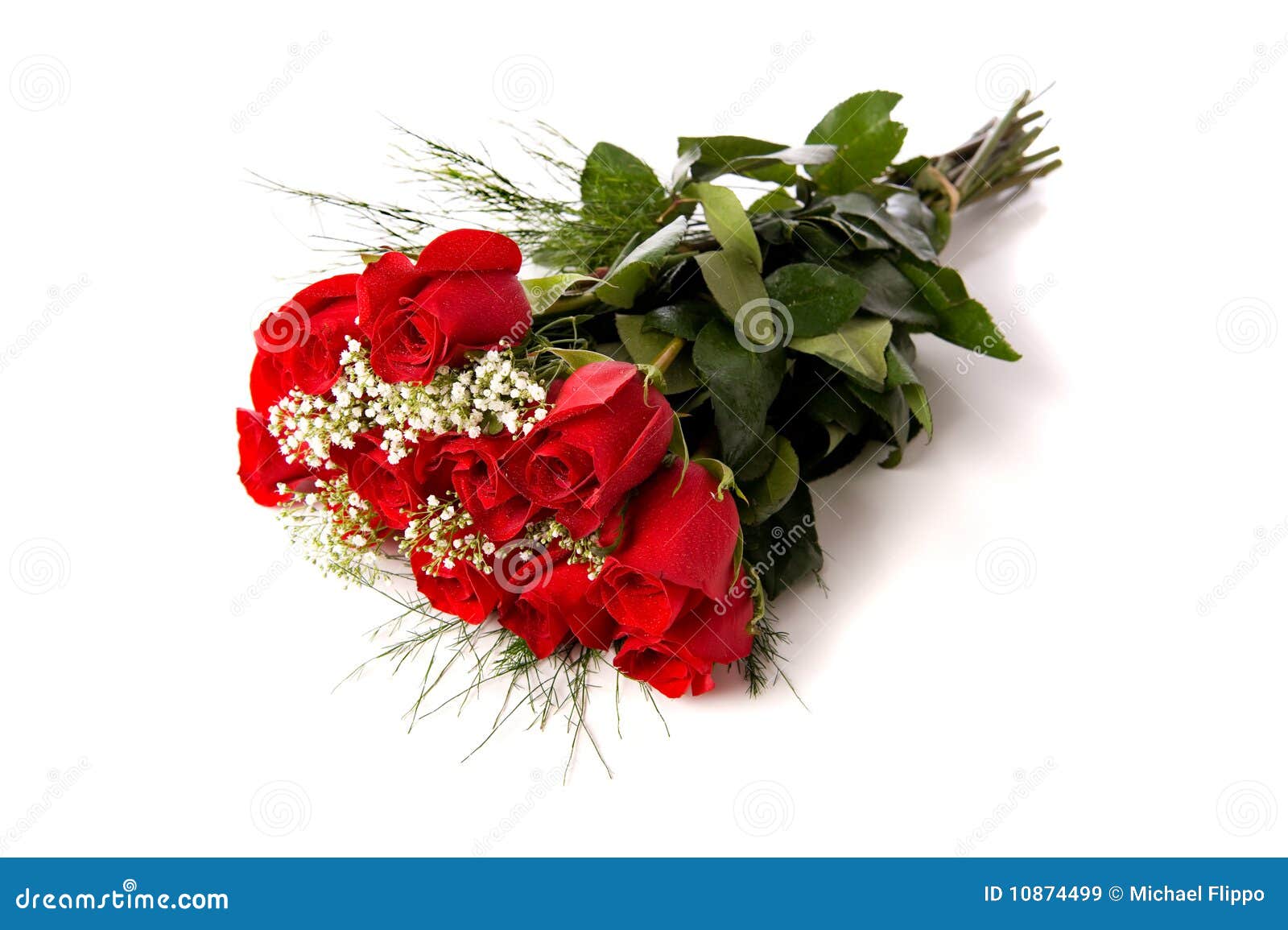 Bouquet Ou Roses Rouges Sur Le Blanc Image stock - Image du beau ...
