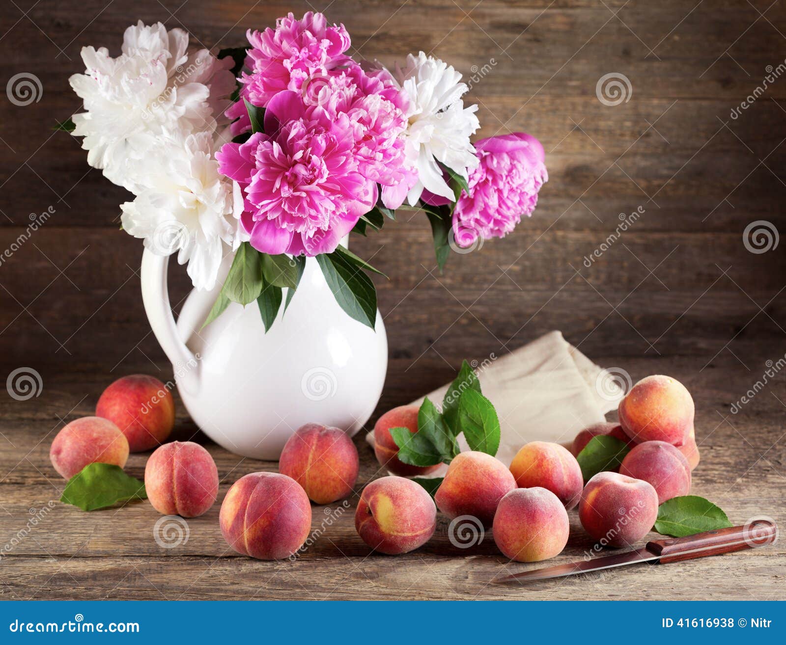 Bouquet of Peonies and Peaches Stock Photo - Image of aroma, garden ...