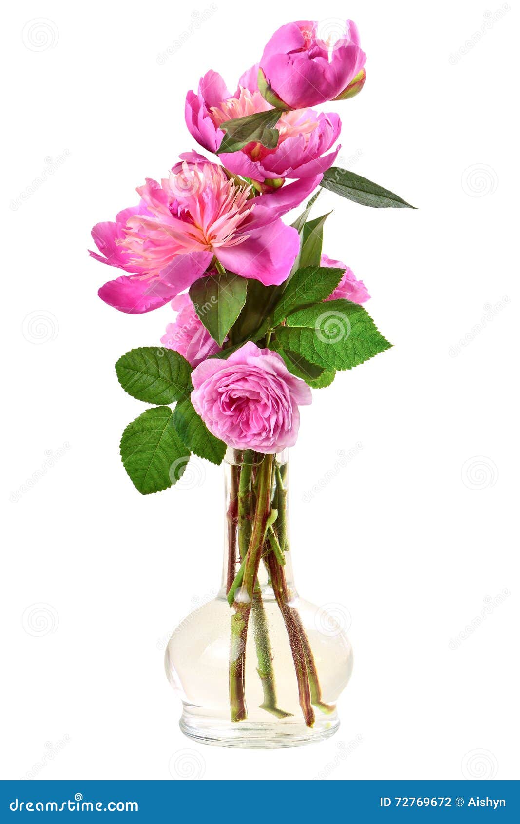 Bouquet of Peonies with Roses Stock Photo - Image of design, frame ...