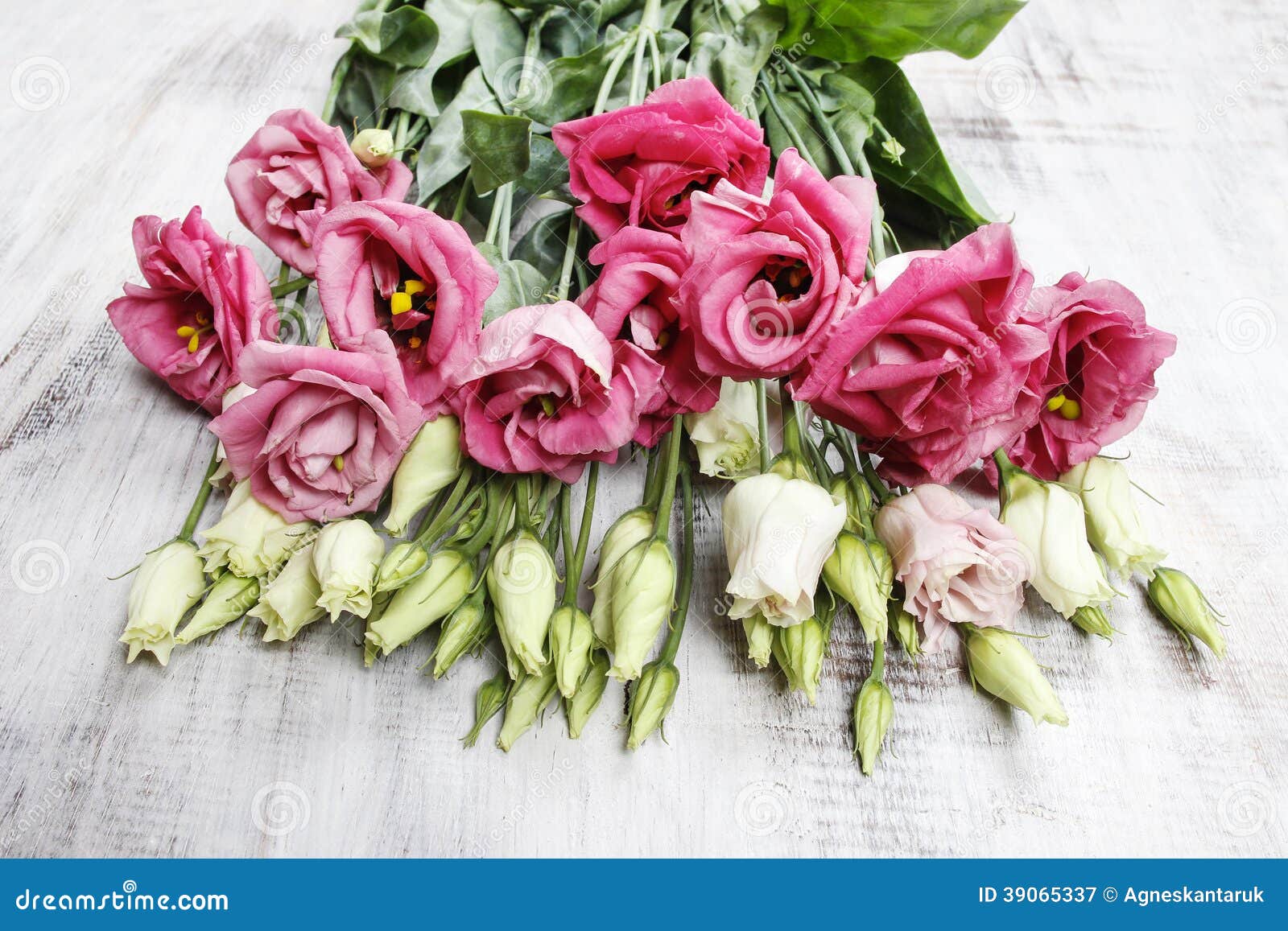 Bouquet of Pink Eustoma Flowers Stock Image - Image of decor, garden ...
