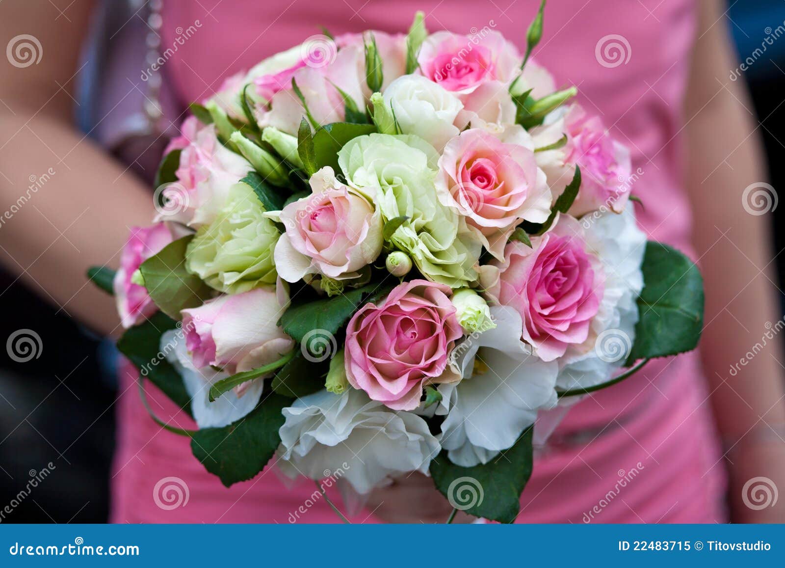 Bouquet of pink roses stock image. Image of elegant, hands - 22483715