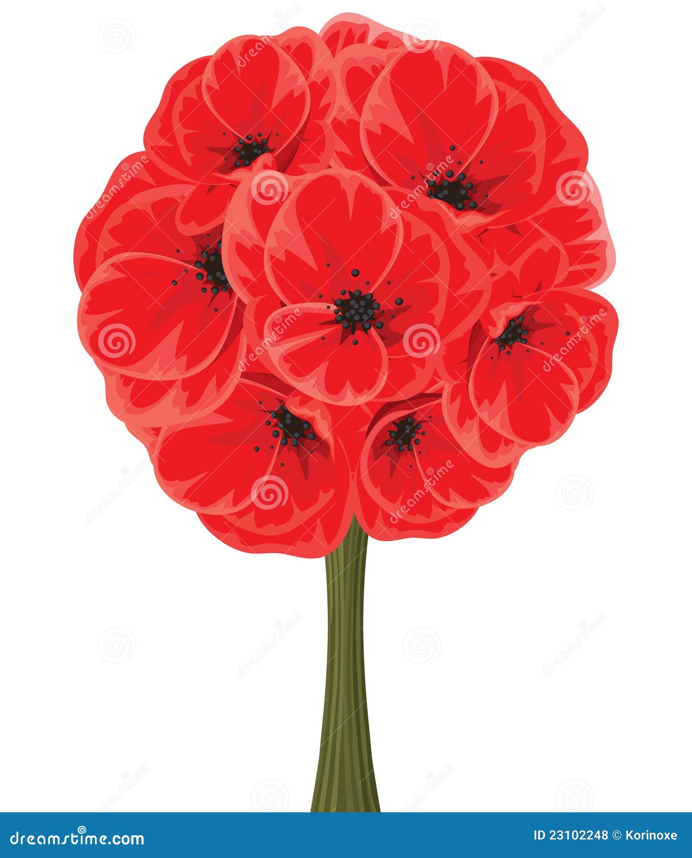 Bouquet of poppies stock vector. Illustration of bouquet - 23102248
