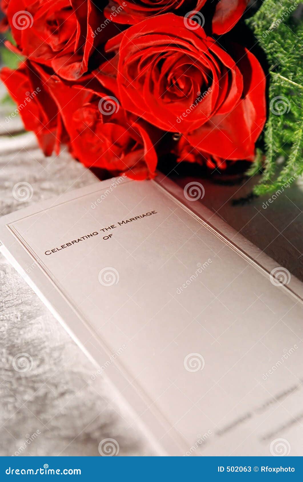Bouquet & Reception Program Stock Image - Image of couples, groomsman ...
