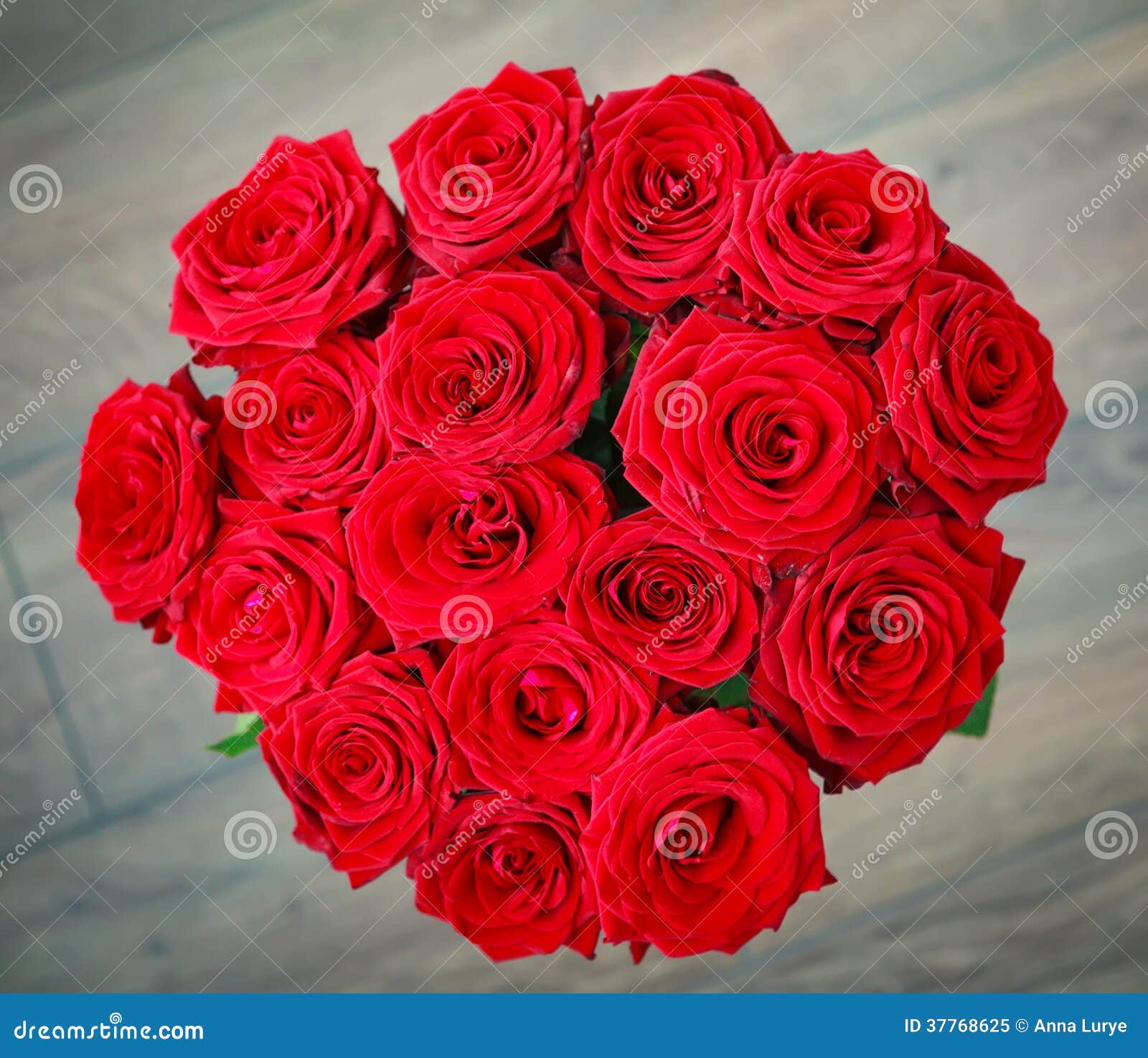 Bouquet of Red Roses from Above Stock Image - Image of flora, bunch ...