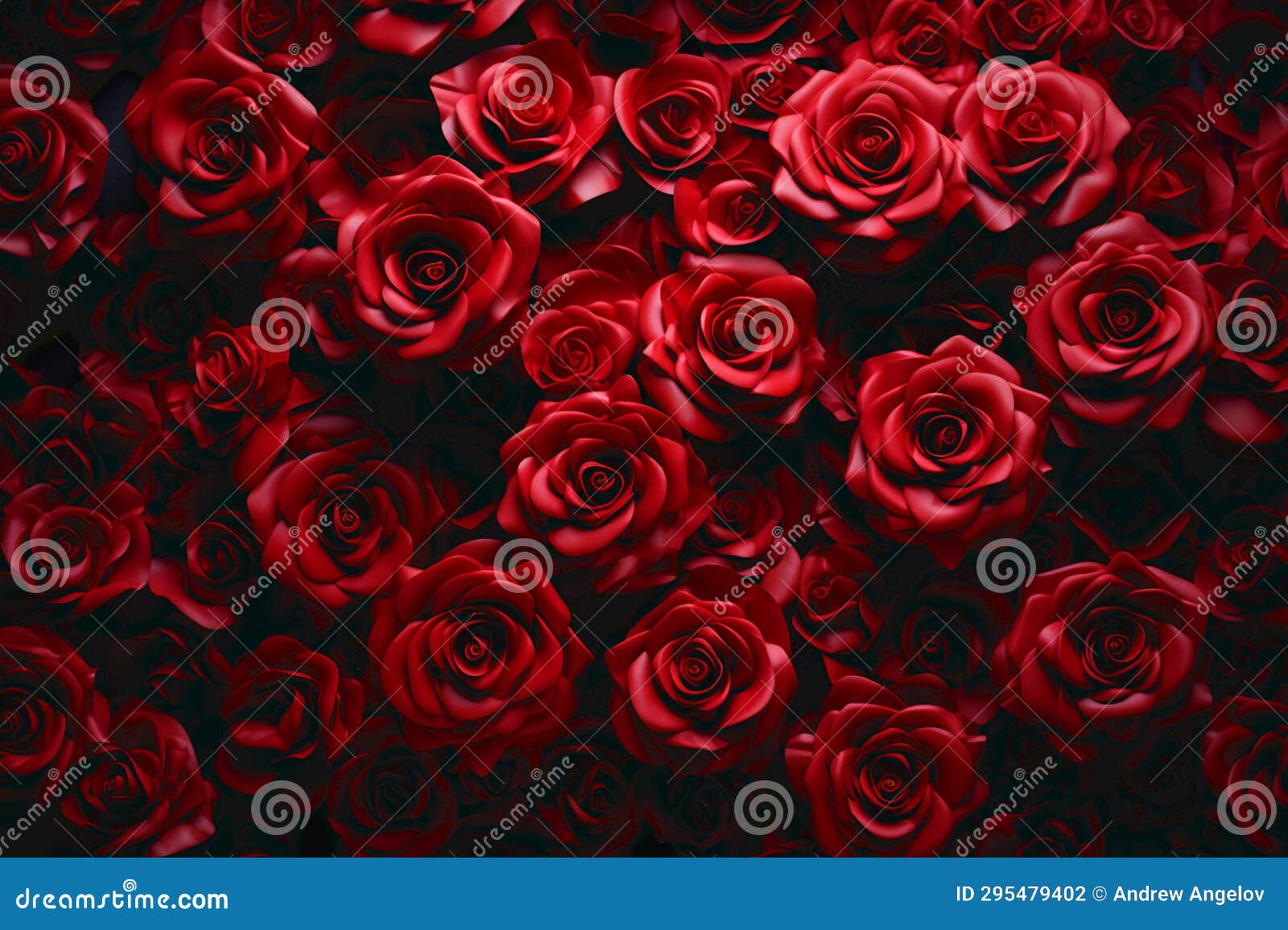 Bouquet Red Roses on Black Background Stock Illustration - Illustration ...