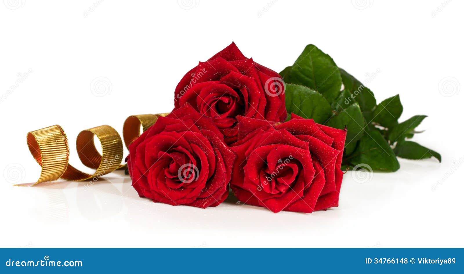 Bouquet of Red Roses with Ribbon Stock Photo - Image of celebrations ...