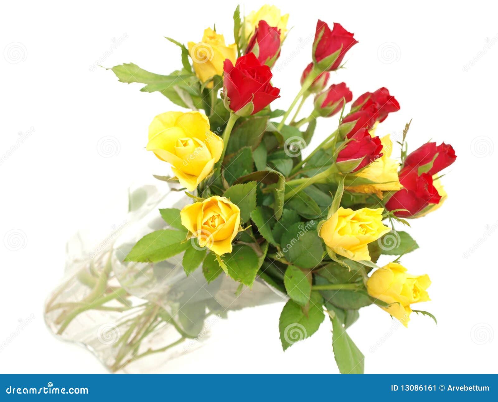 Bouquet of Red and Yellow Roses Stock Image - Image of holiday, garden ...