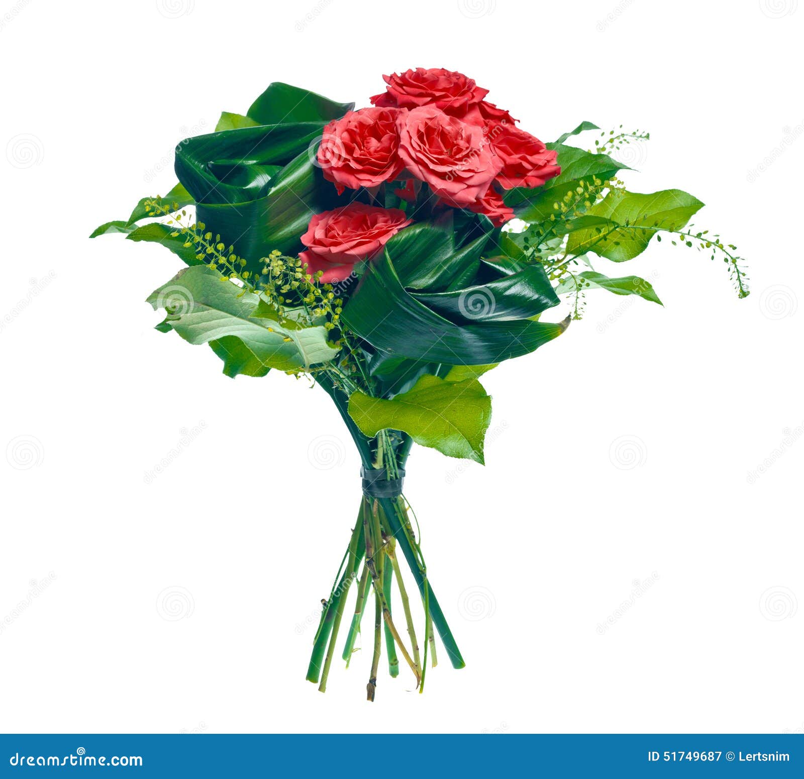 Bouquet of Roses and Leaves Stock Image - Image of composition, festal ...