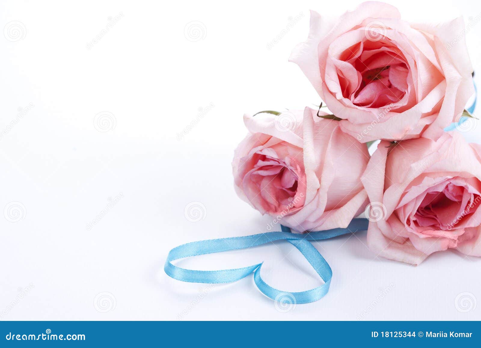 Bouquet of Roses with Ribbon in Heart Shape Stock Photo - Image of ...