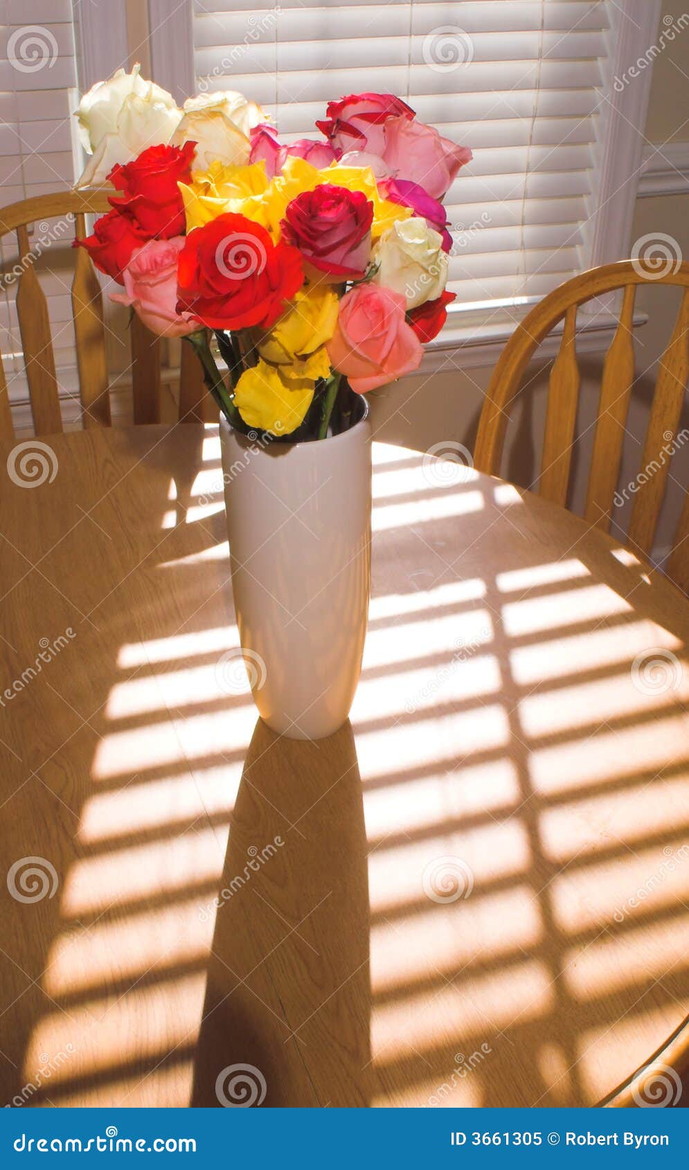 Bouquet of roses on table stock image. Image of colourful - 3661305