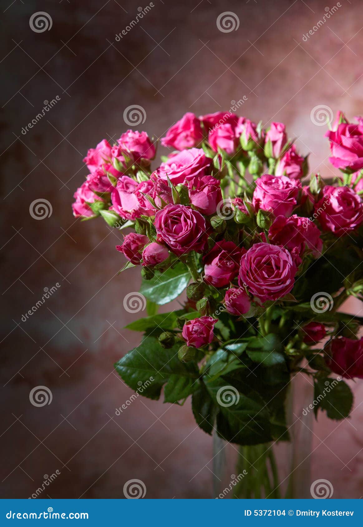 Bouquet Of Small Pink Roses Stock Photo - Image of beautiful, decor ...