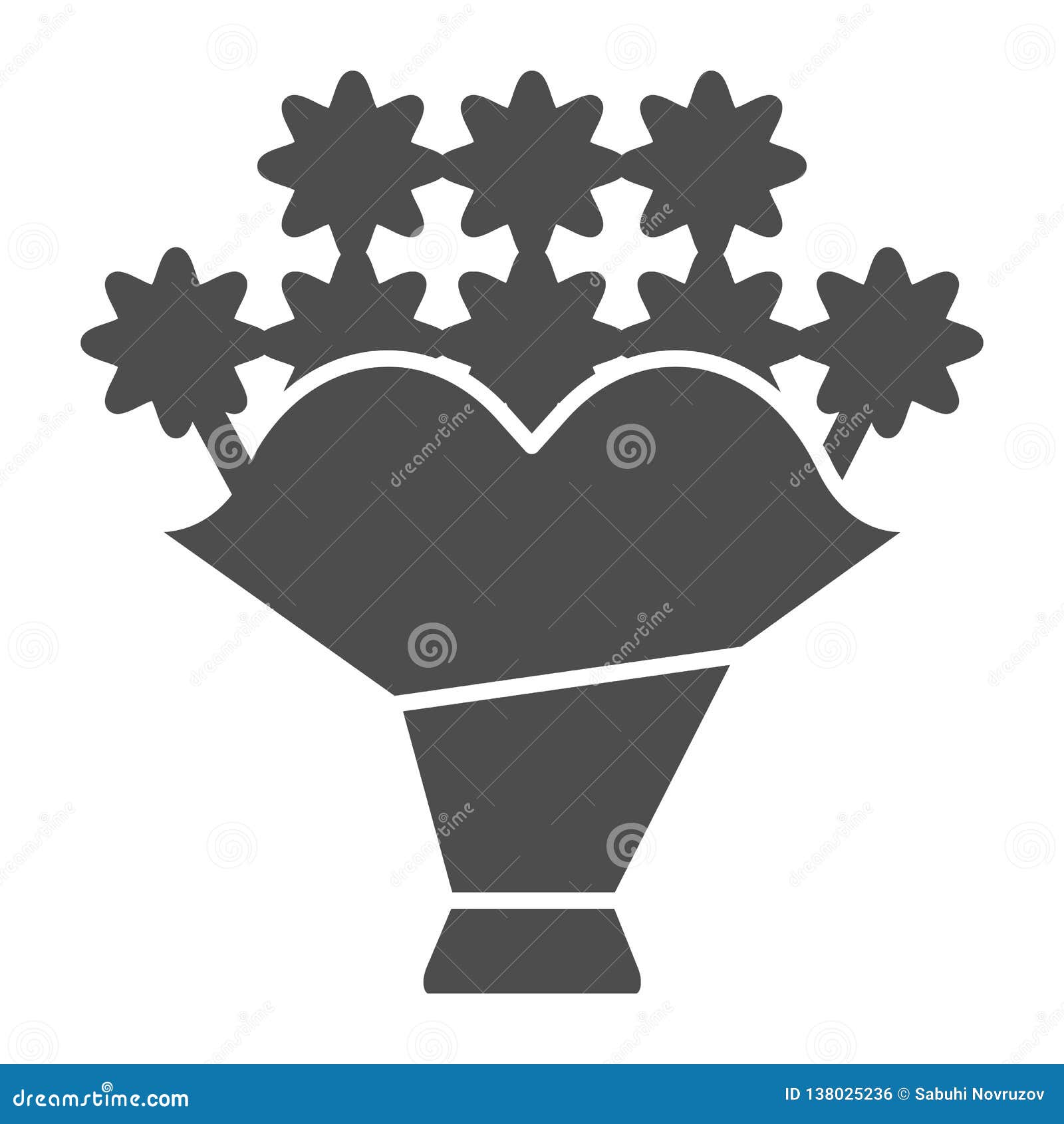 Bouquet Solid Icon. Flower Vector Illustration Isolated on White Stock ...