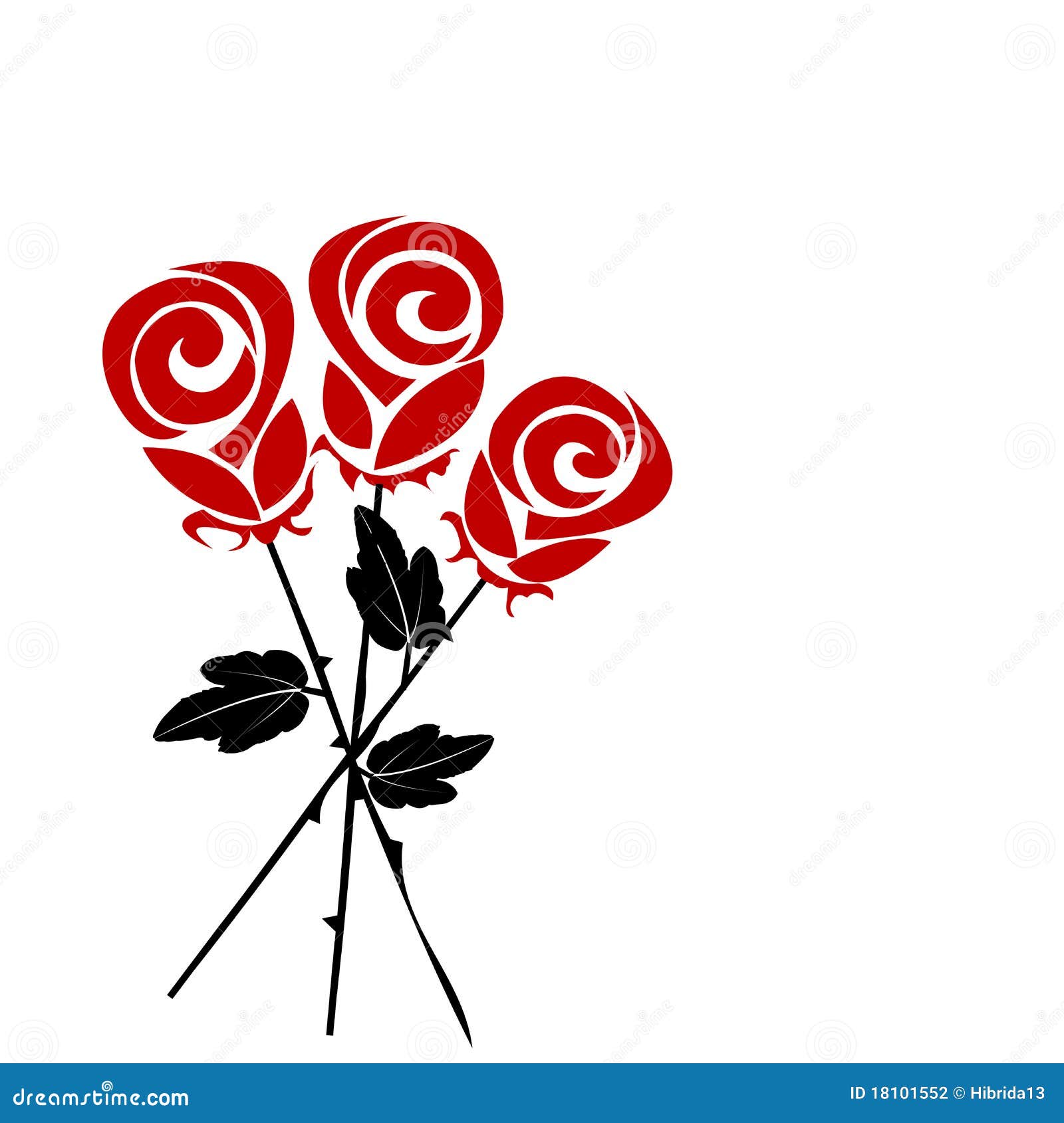 Bouquet of stylized roses stock vector. Illustration of drawing - 18101552
