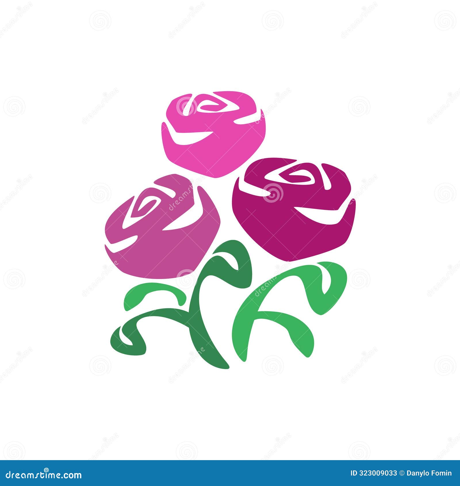 Bouquet of three roses stock vector. Illustration of floral - 323009033