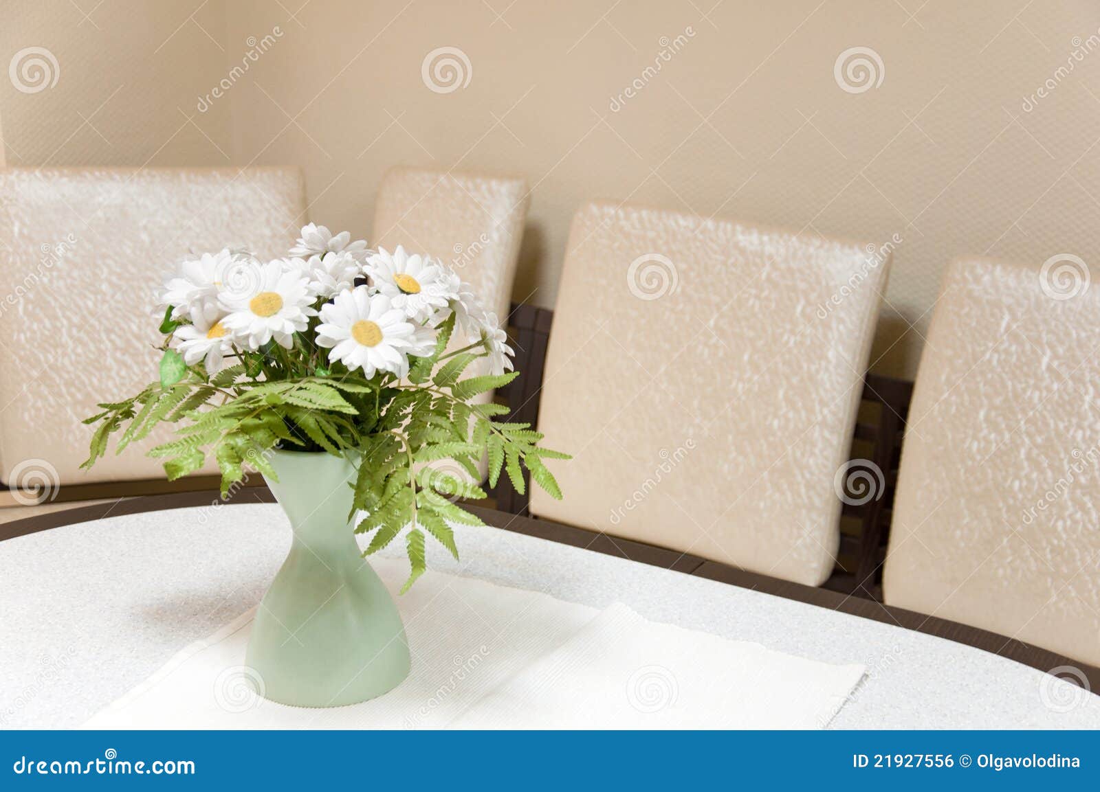 A Bouquet of White Daisies on the Table Stock Photo - Image of interior ...