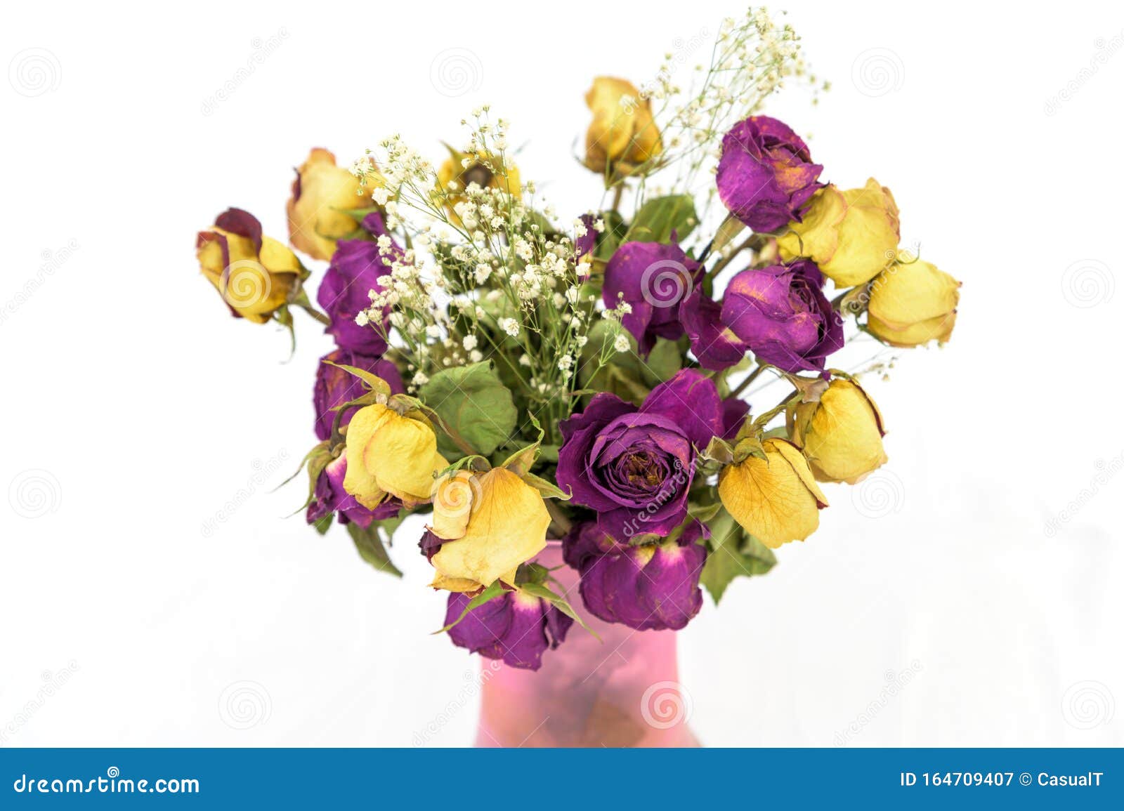 A Bouquet of Wilted and Dry Roses in a Vase Stock Image - Image of ...