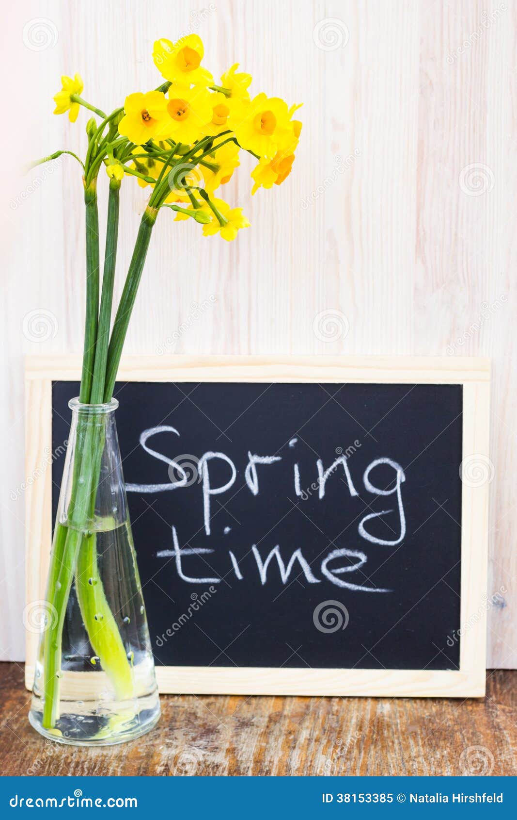 Bouquet of Yellow Lent Lilly (daffodil) on a Wooden Surface Stock Image ...