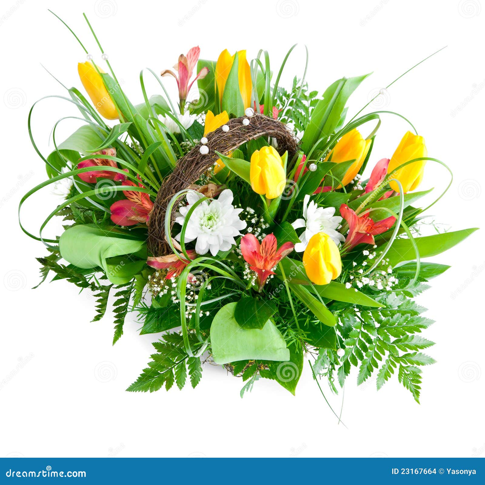 Bouquet Of Yellow Tulip Flowers Stock Photo - Image of posy, event ...