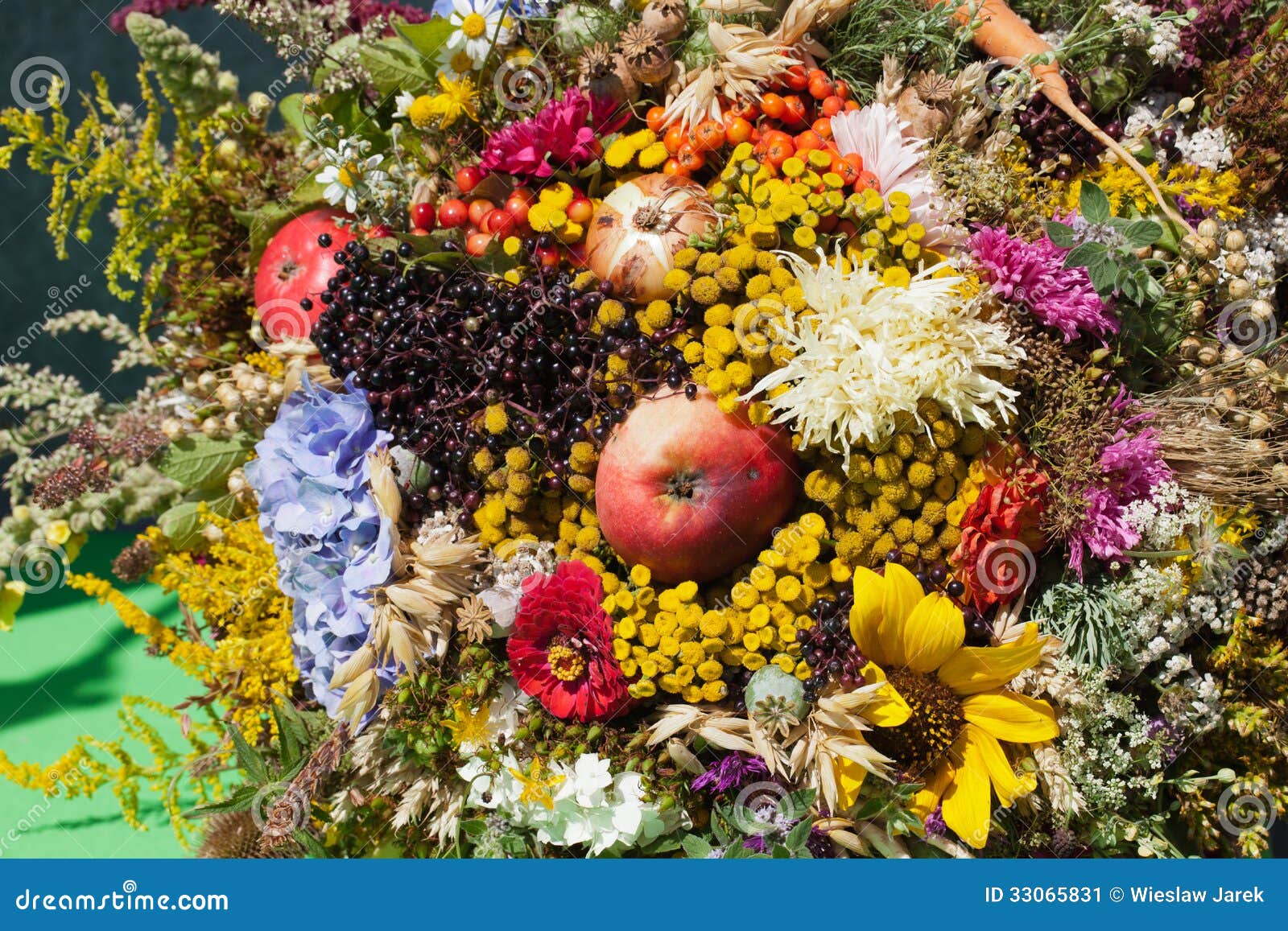 Bouquets of Flowers and Herbs Stock Image - Image of bunch, flower ...
