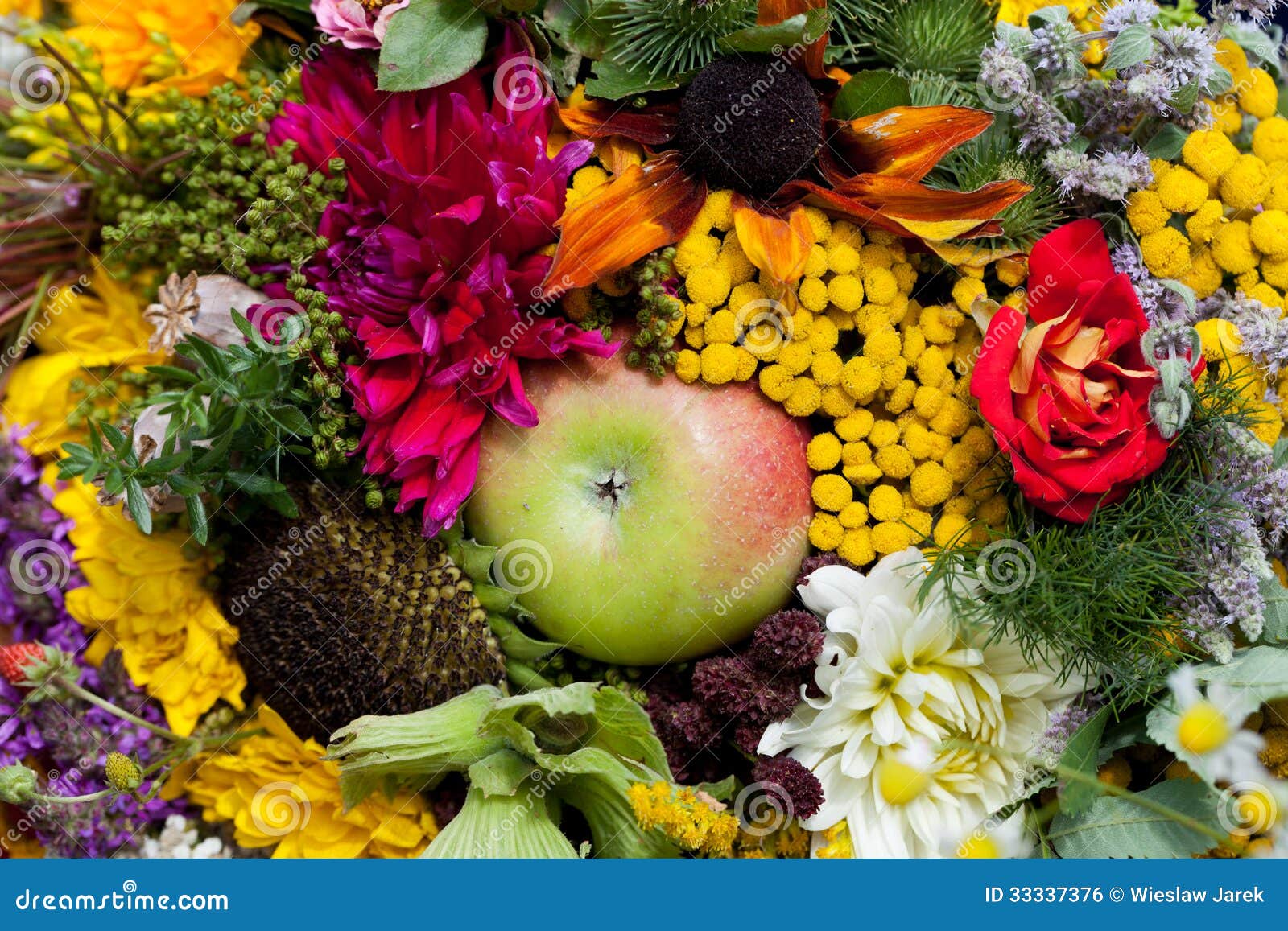 Bouquets of Flowers and Herbs Stock Photo - Image of bouquet ...