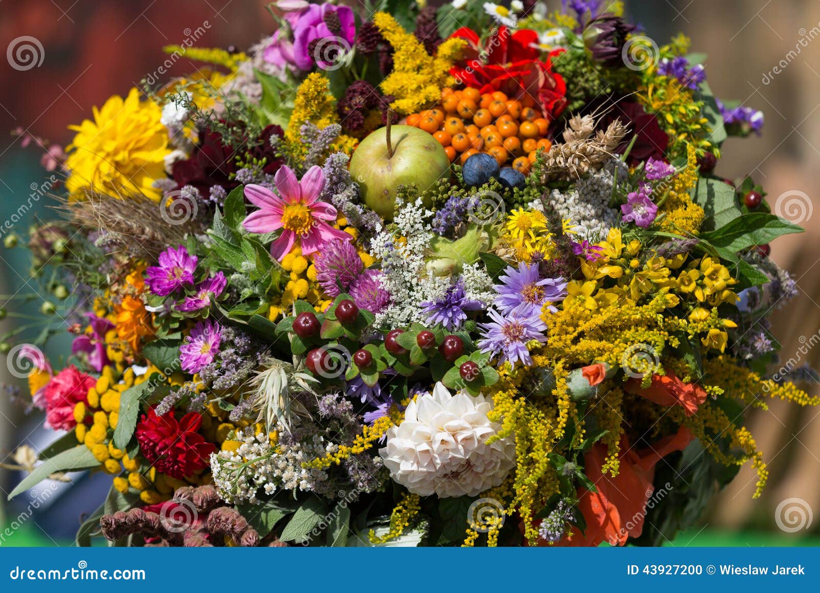 Bouquets of Flowers and Herbs Stock Photo - Image of event, composition ...