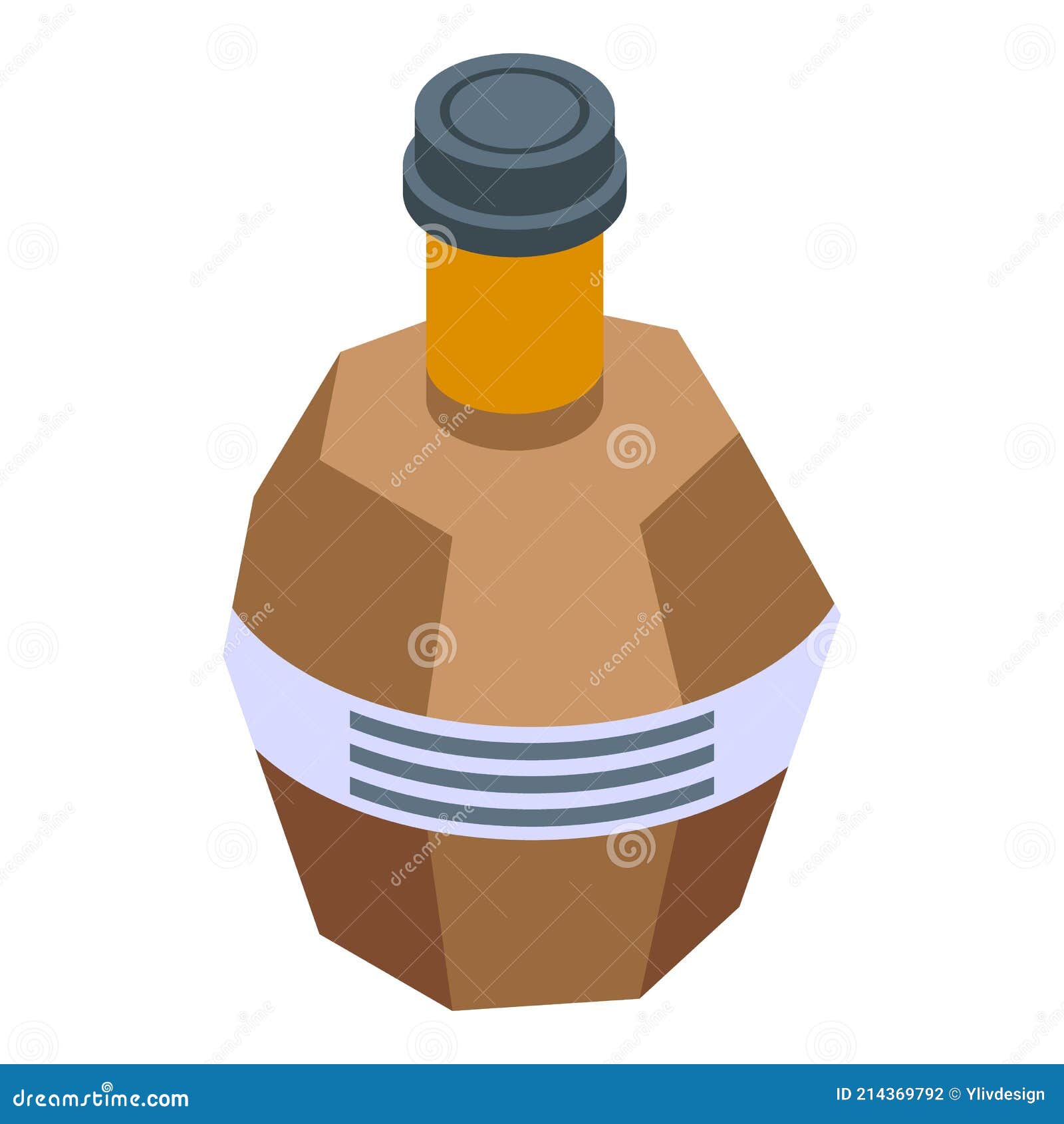 Bourbon Bottle Icon, Isometric Style Stock Vector - Illustration of ...