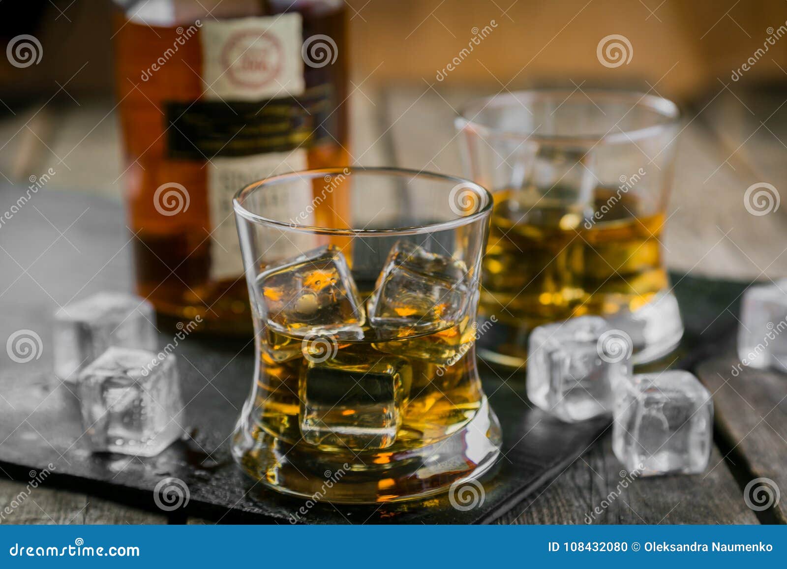 Bourbon on Rustic Wood Background Stock Photo - Image of alcoholism ...