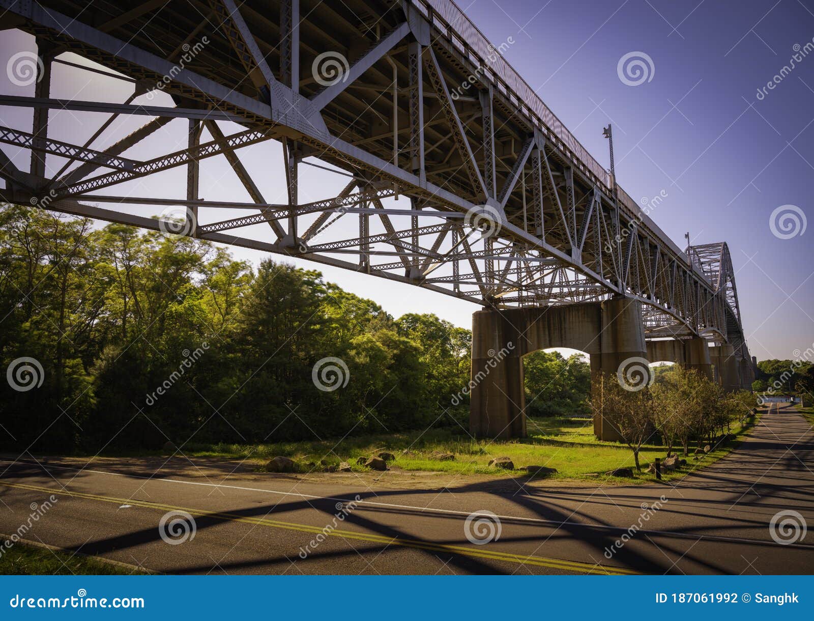 Bourne Bridge on Cape Cod. Abstract Shapes, Patterns and Shadows. Stock ...