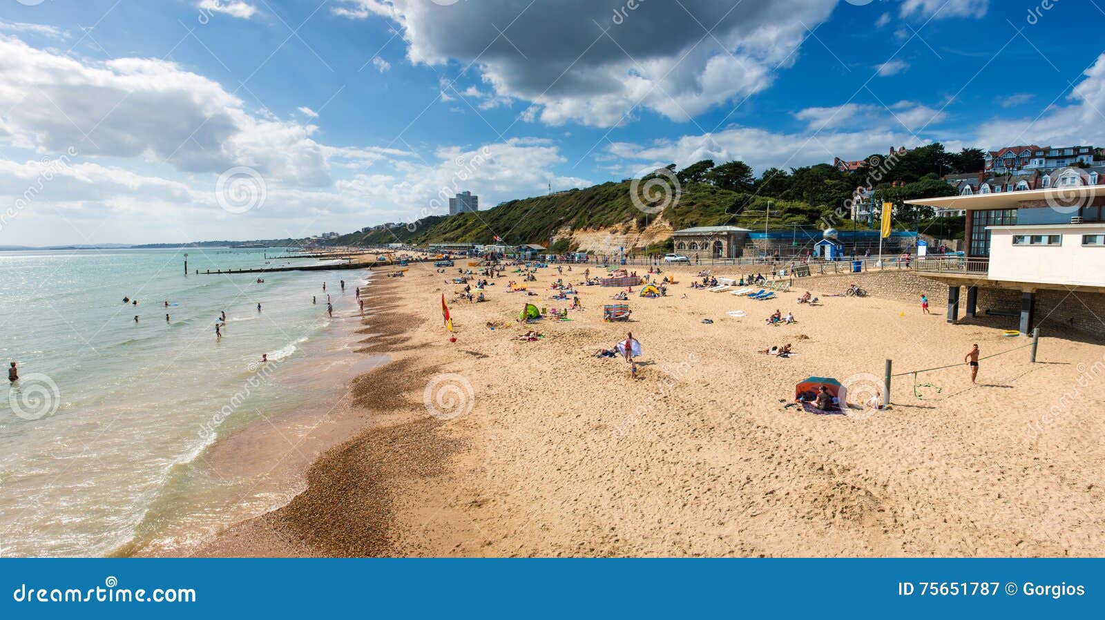 Bournemouth beach editorial photography. Image of deck - 75651787
