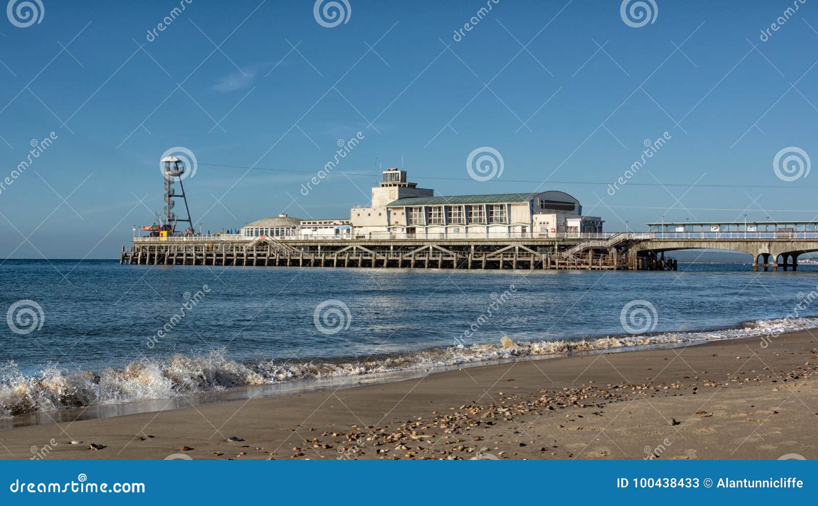 Bournemouth Pier stock image. Image of crashing, blue - 100438433