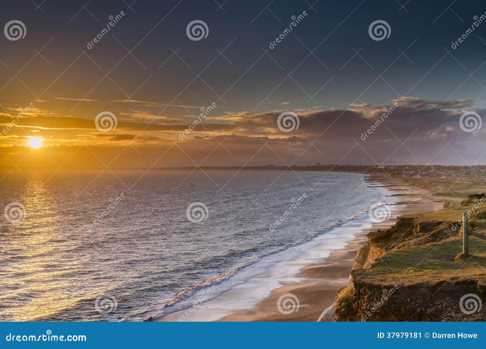 Bournemouth at sunset stock image. Image of sunset, hengitsbury - 37979181