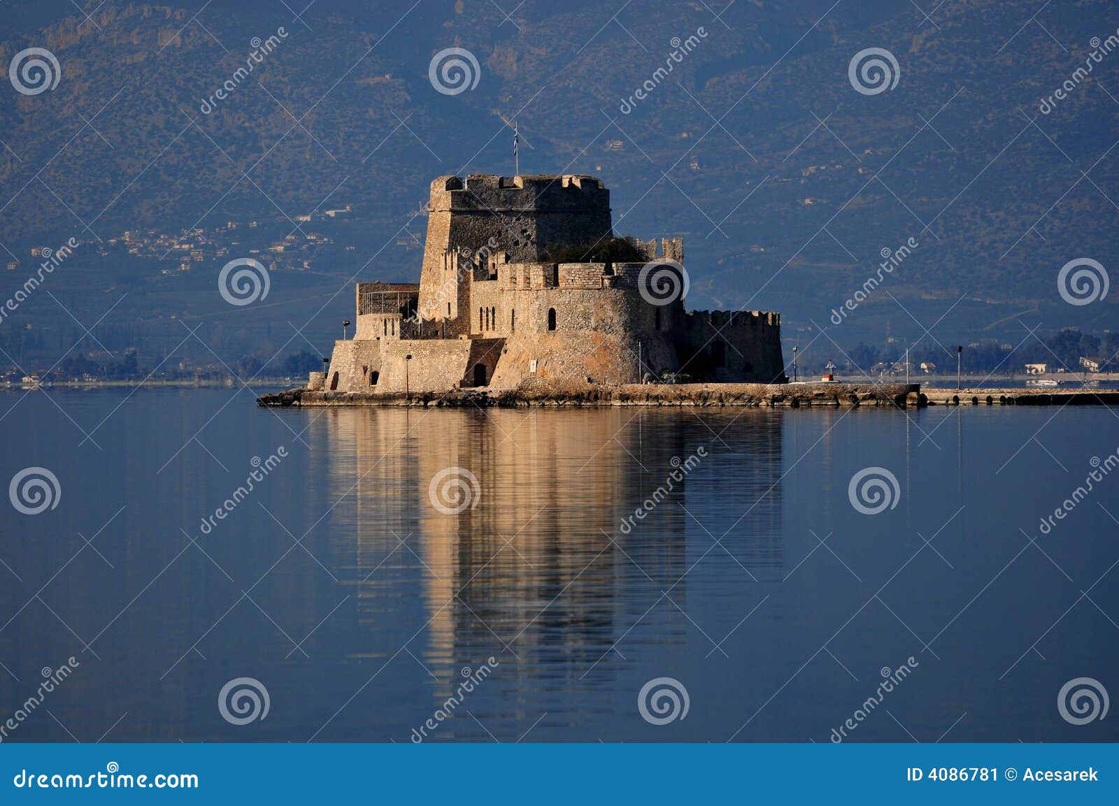 Bourtzi Castle stock image. Image of european, reflection - 4086781