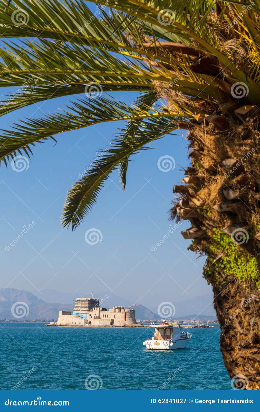 Bourtzi Castle Distant View Stock Image - Image of historic, fortress ...