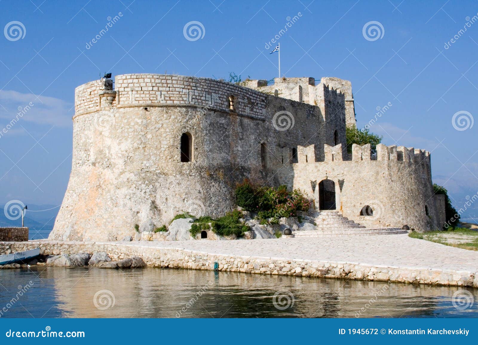 Bourtzi Castle in Nafplion Greece Stock Photo - Image of harbor, greece ...