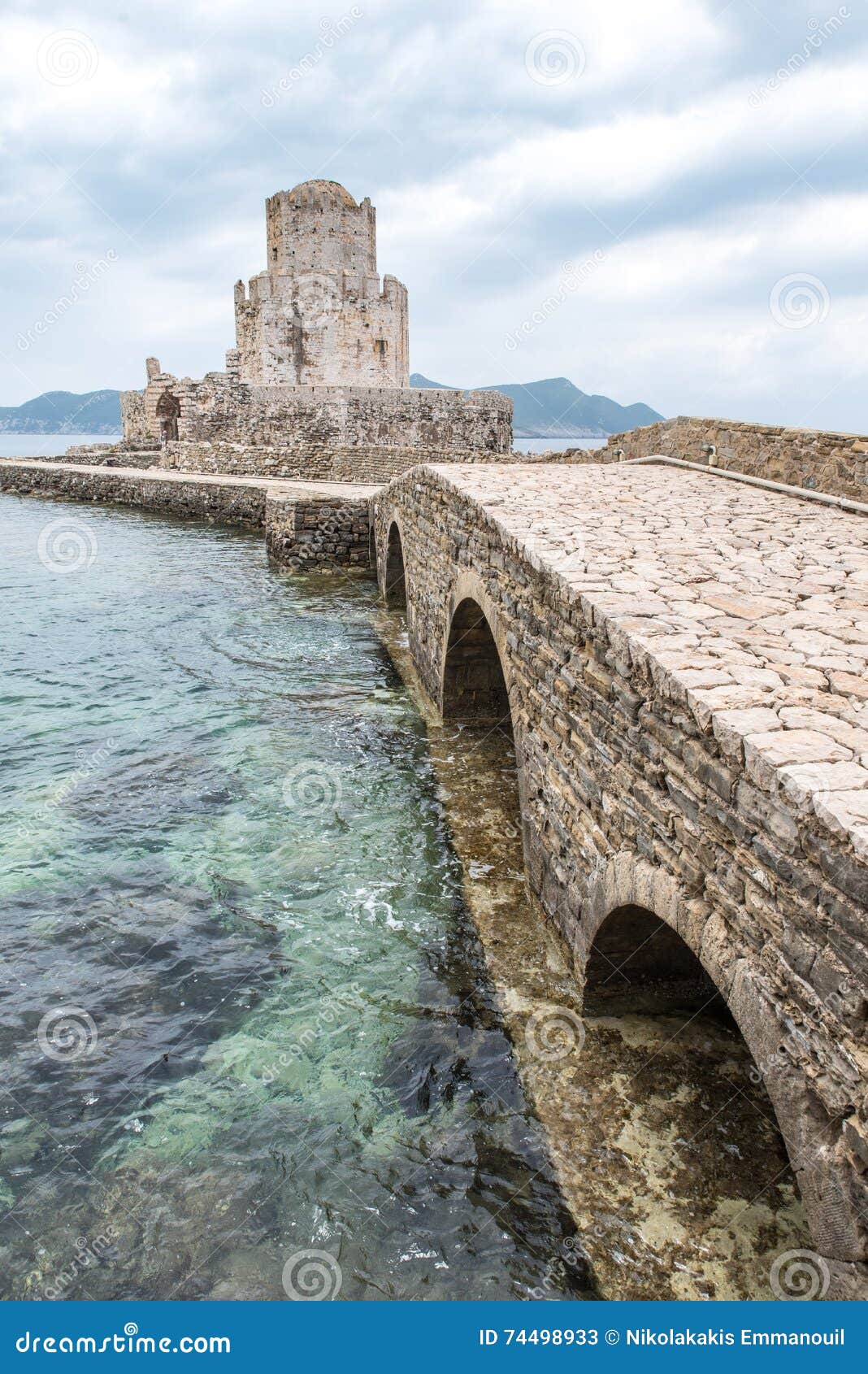 Bourtzi de Methoni image stock. Image du prison, château - 74498933