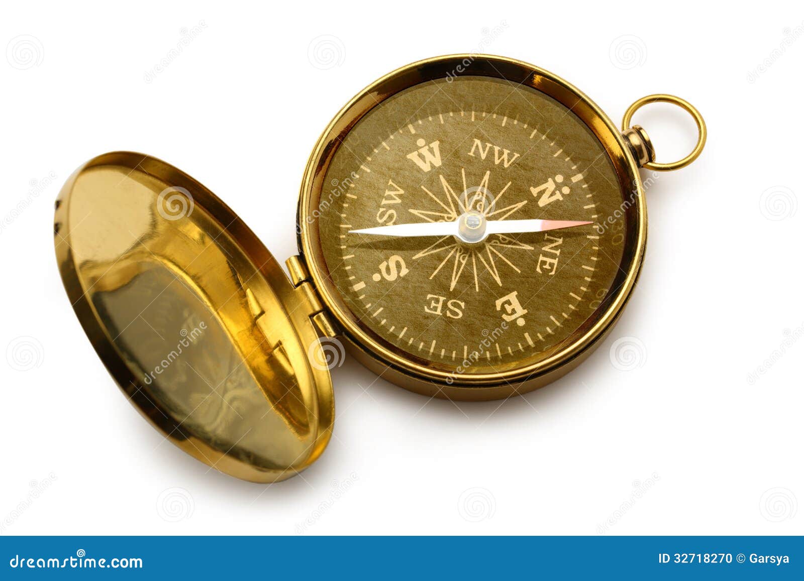 Boussole d'or simple photo stock. Image du guider, excursion - 32718270