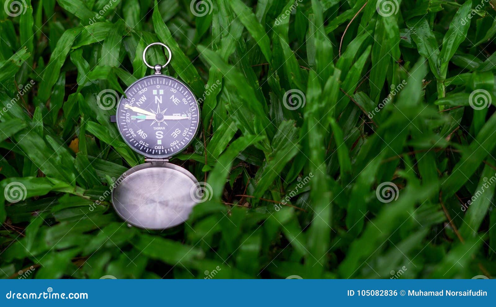 Boussole De Navigation Sur L'herbe Verte Photo stock - Image du dirigez ...