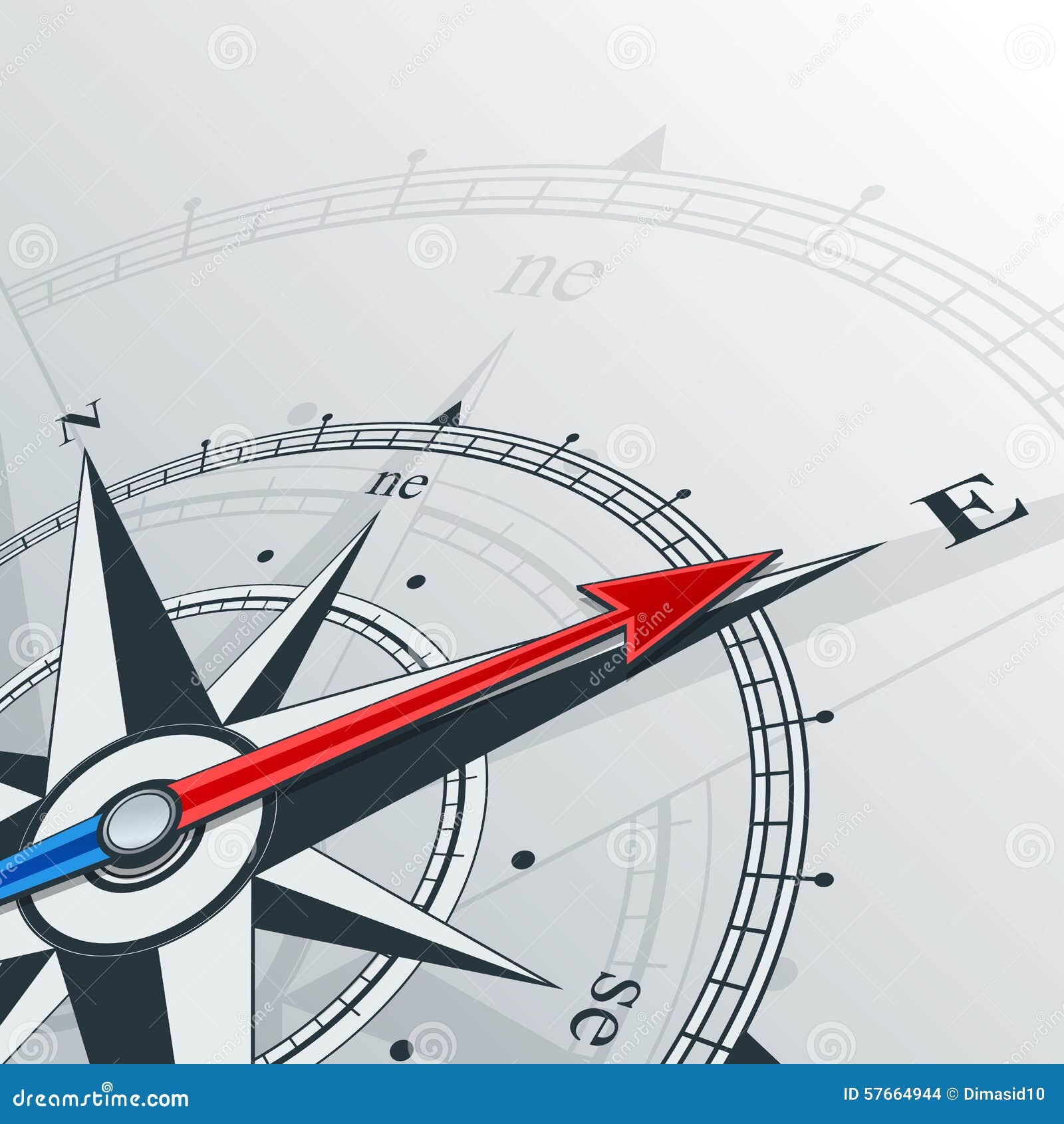 Boussole est illustration de vecteur. Illustration du mesure - 57664944