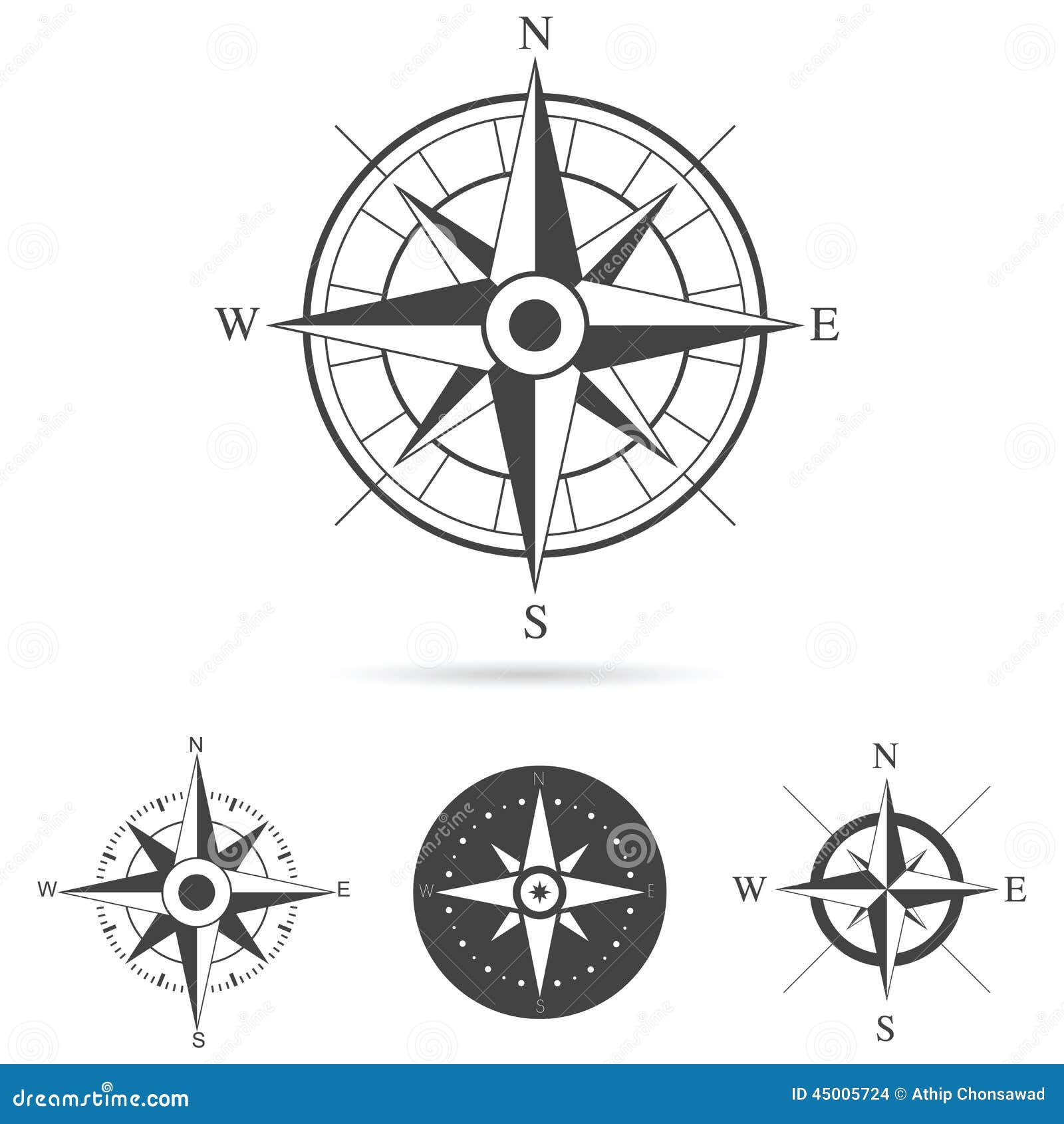 Boussole Rose Vector Collection Illustration de Vecteur - Illustration ...