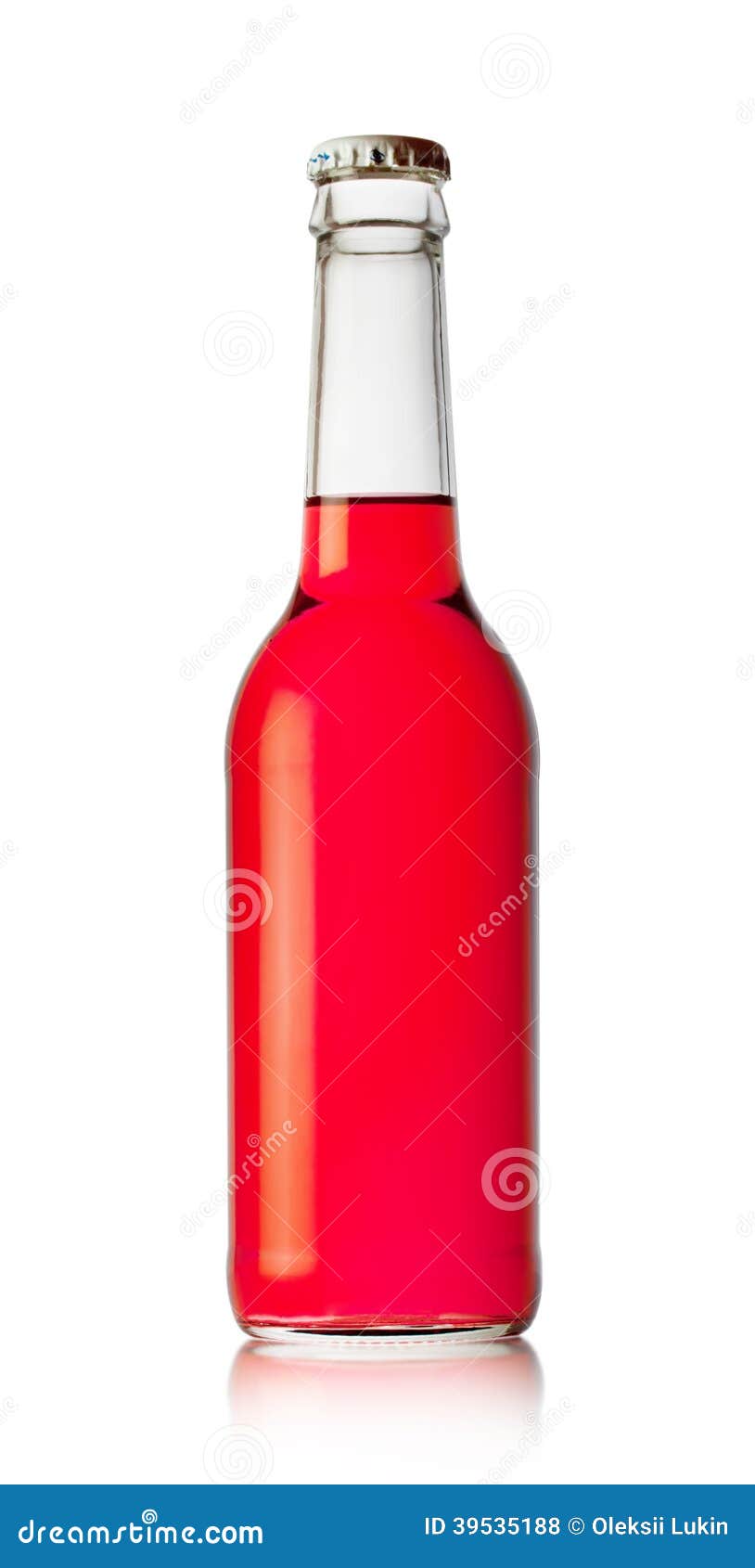 Bouteille Avec La Boisson Rouge Photo stock - Image du liquide ...