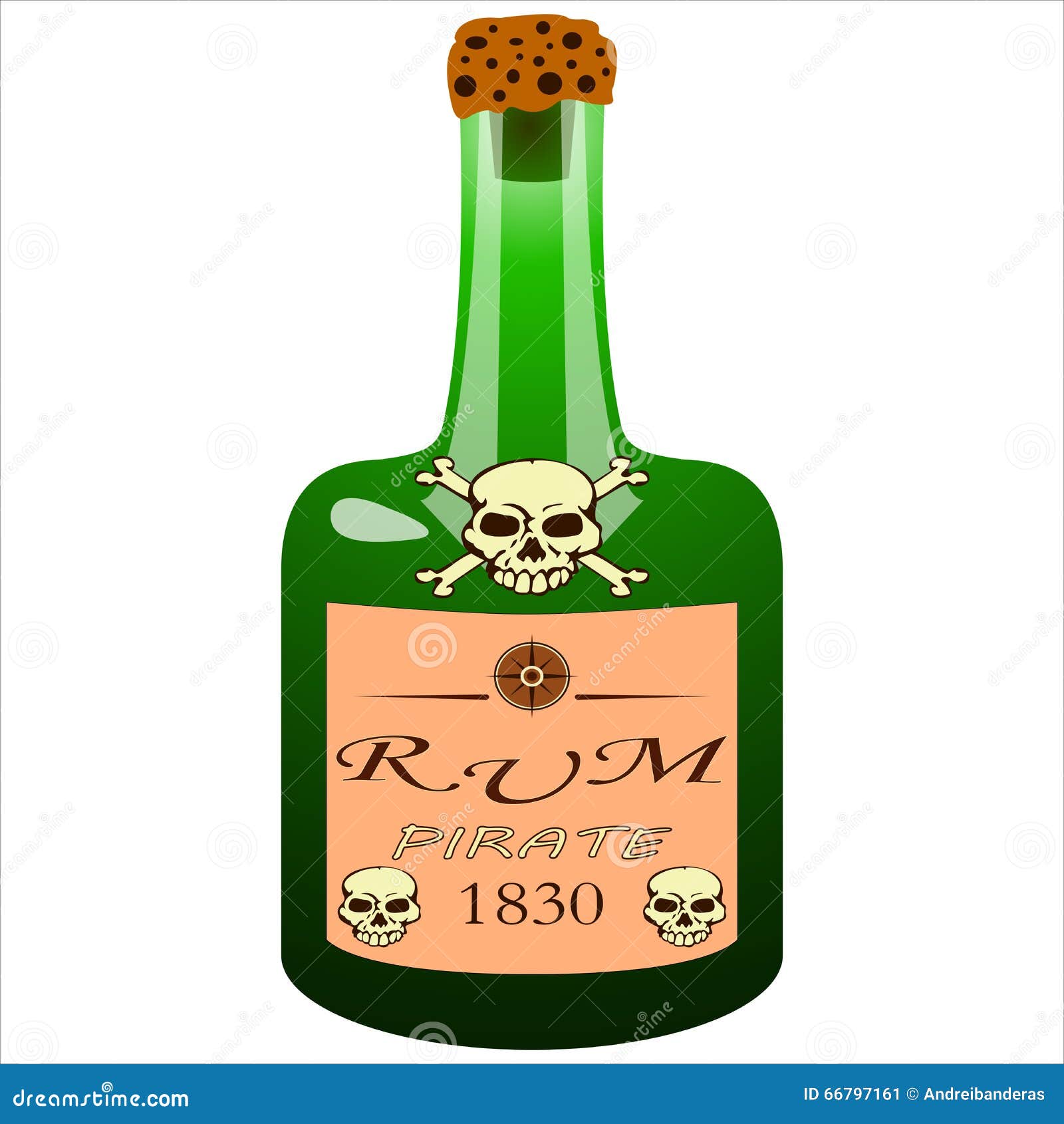 Bouteille De Rhum De Pirate Illustration de Vecteur - Illustration du ...